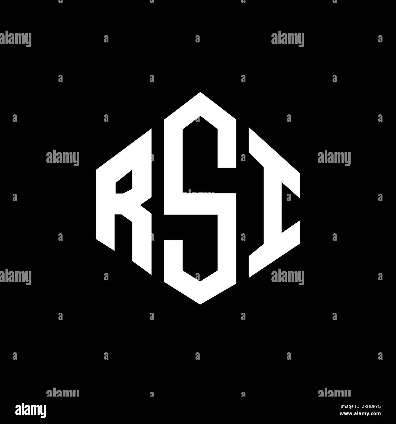 RSI letter logo design with polygon shape. RSI polygon and cube shape ...