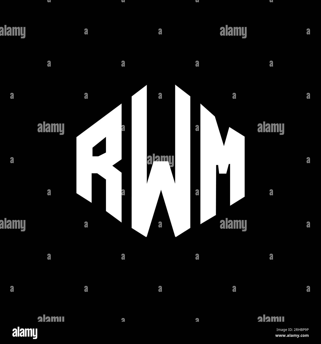 RWM letter logo design with polygon shape. RWM polygon and cube shape ...