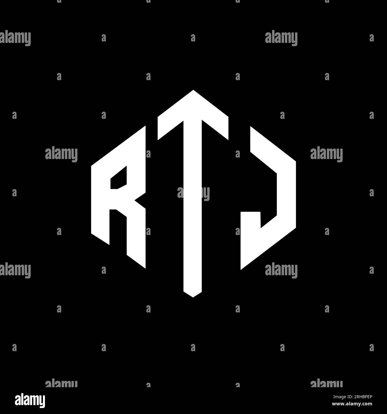 RTJ letter logo design with polygon shape. RTJ polygon and cube shape ...