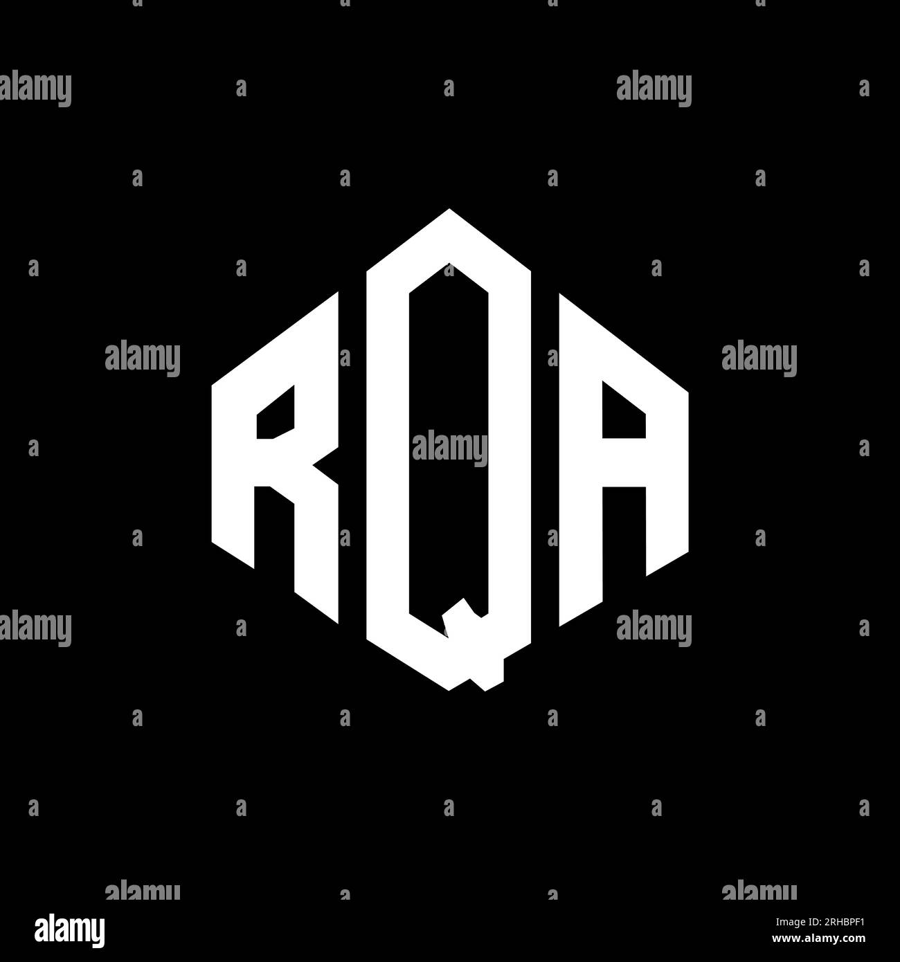 RQA letter logo design with polygon shape. RQA polygon and cube shape logo design. RQA hexagon ...