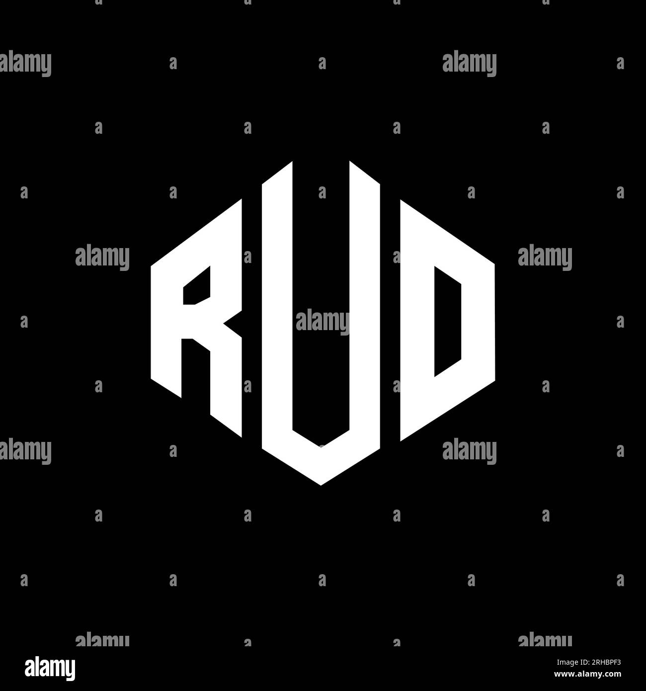 RUO letter logo design with polygon shape. RUO polygon and cube shape ...