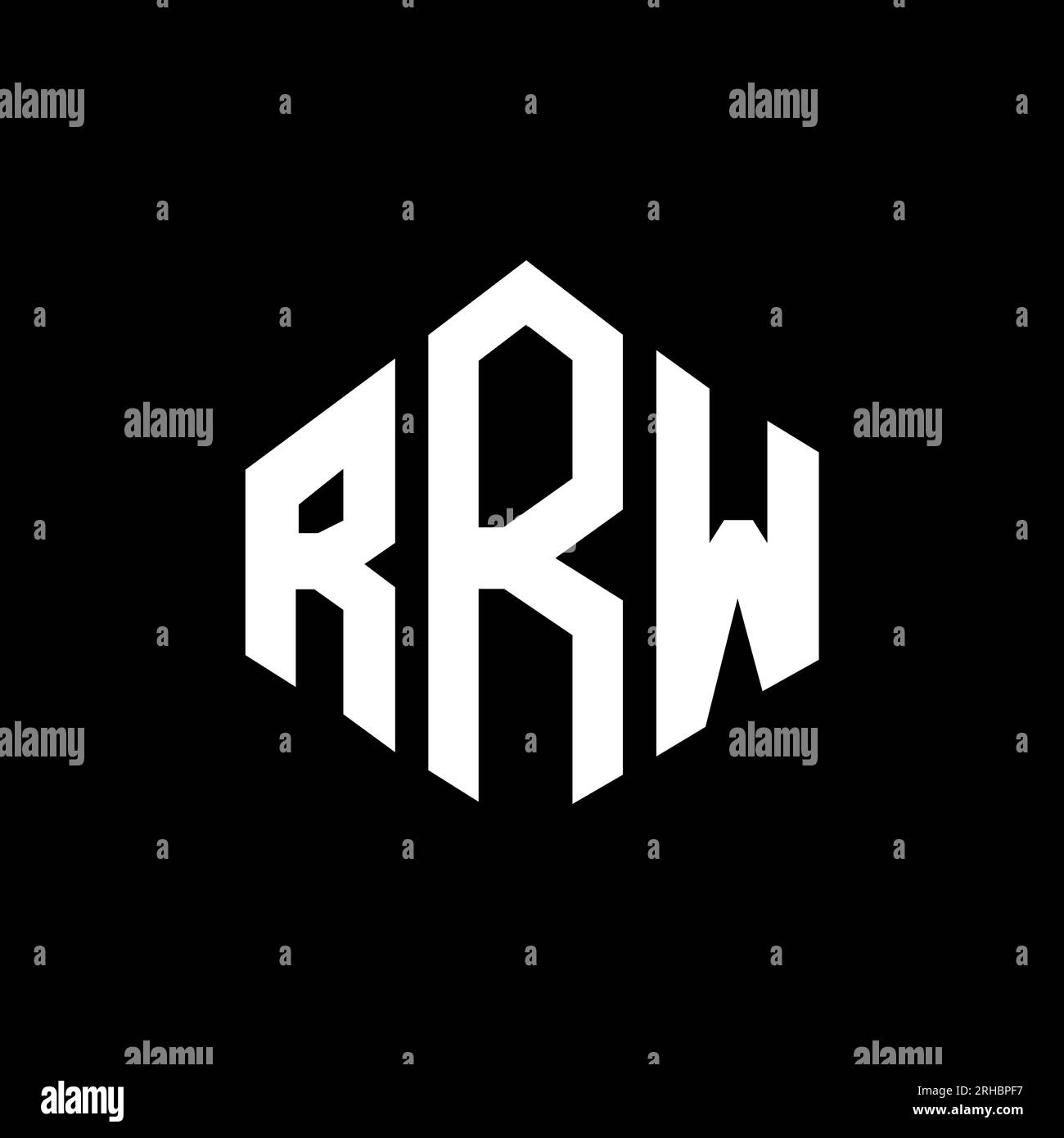 RRW letter logo design with polygon shape. RRW polygon and cube shape ...