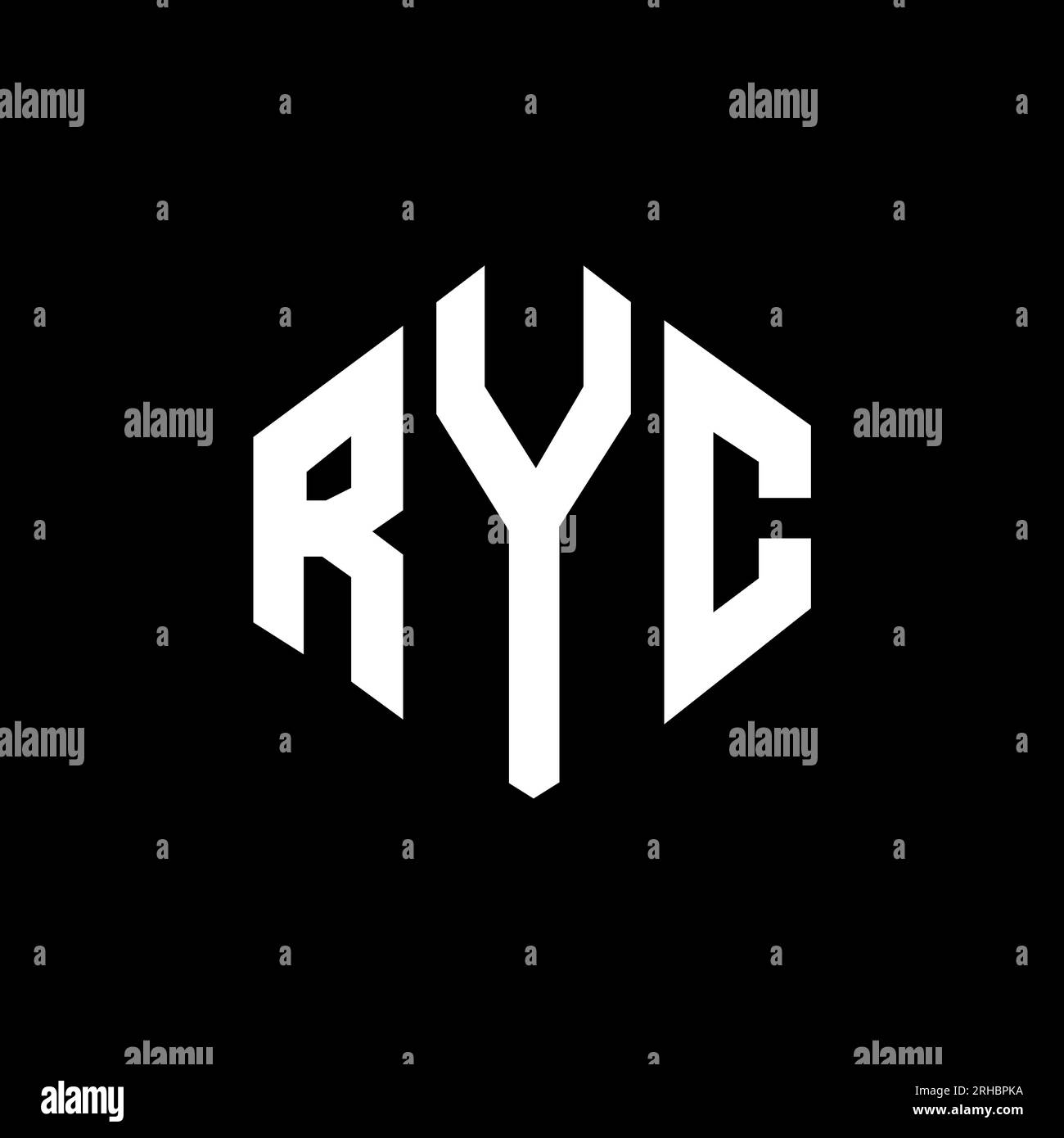 RYC letter logo design with polygon shape. RYC polygon and cube shape ...