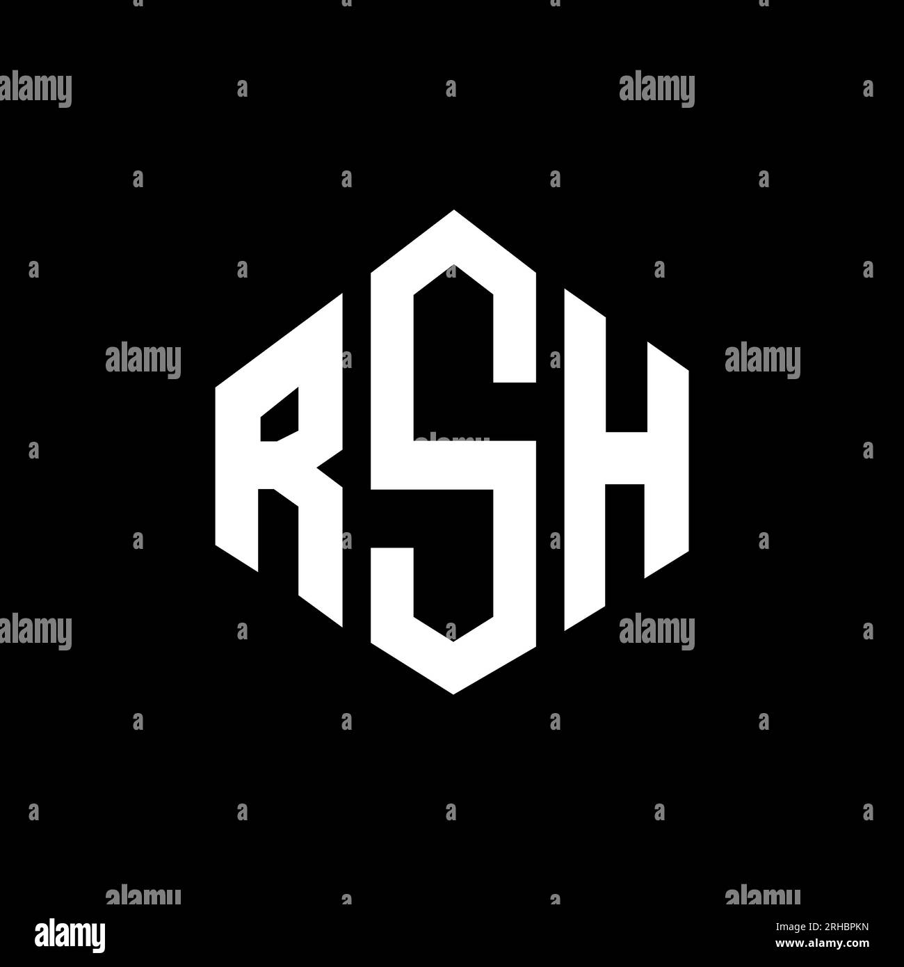 RSH letter logo design with polygon shape. RSH polygon and cube shape ...