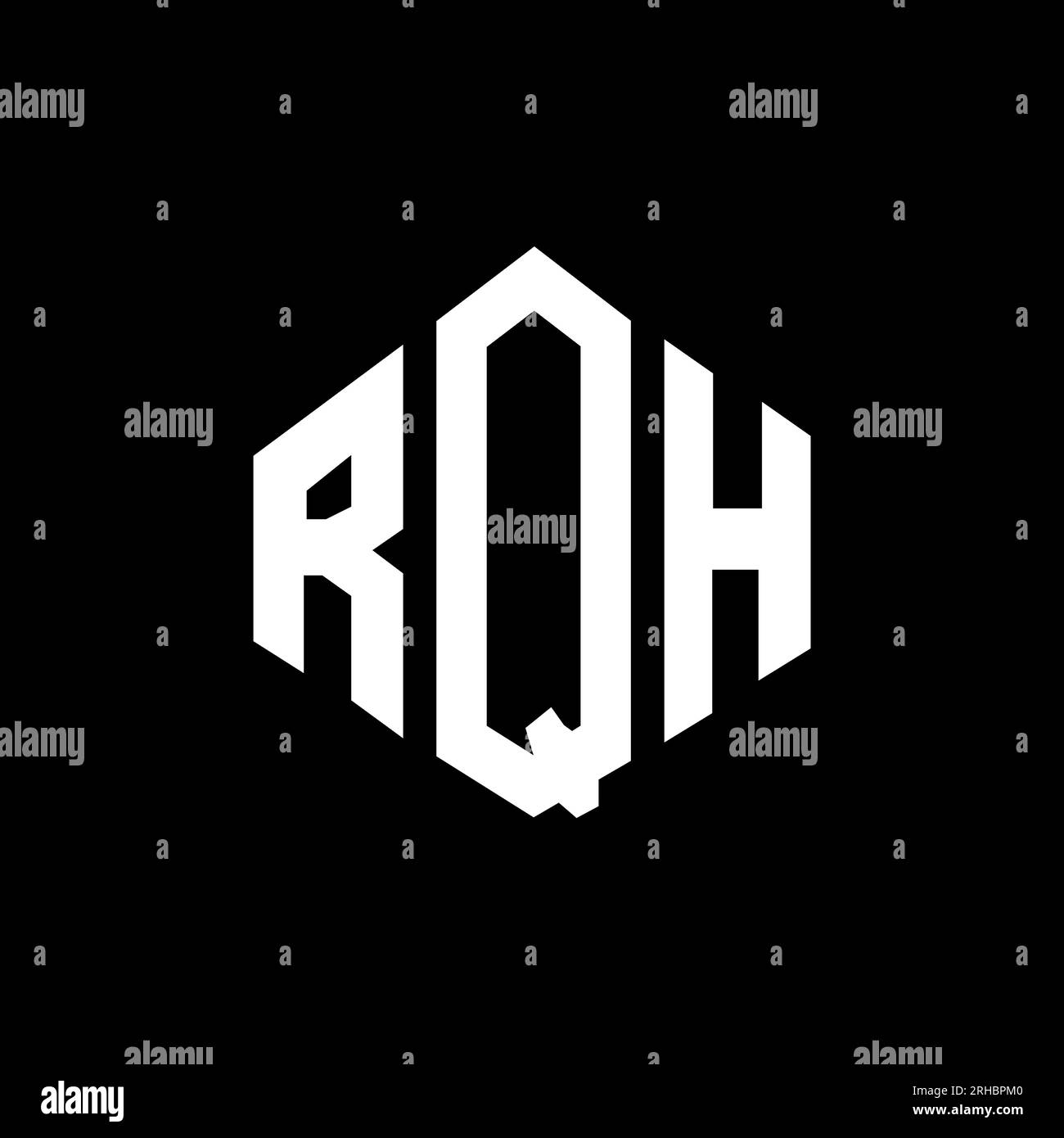 RQH letter logo design with polygon shape. RQH polygon and cube shape ...
