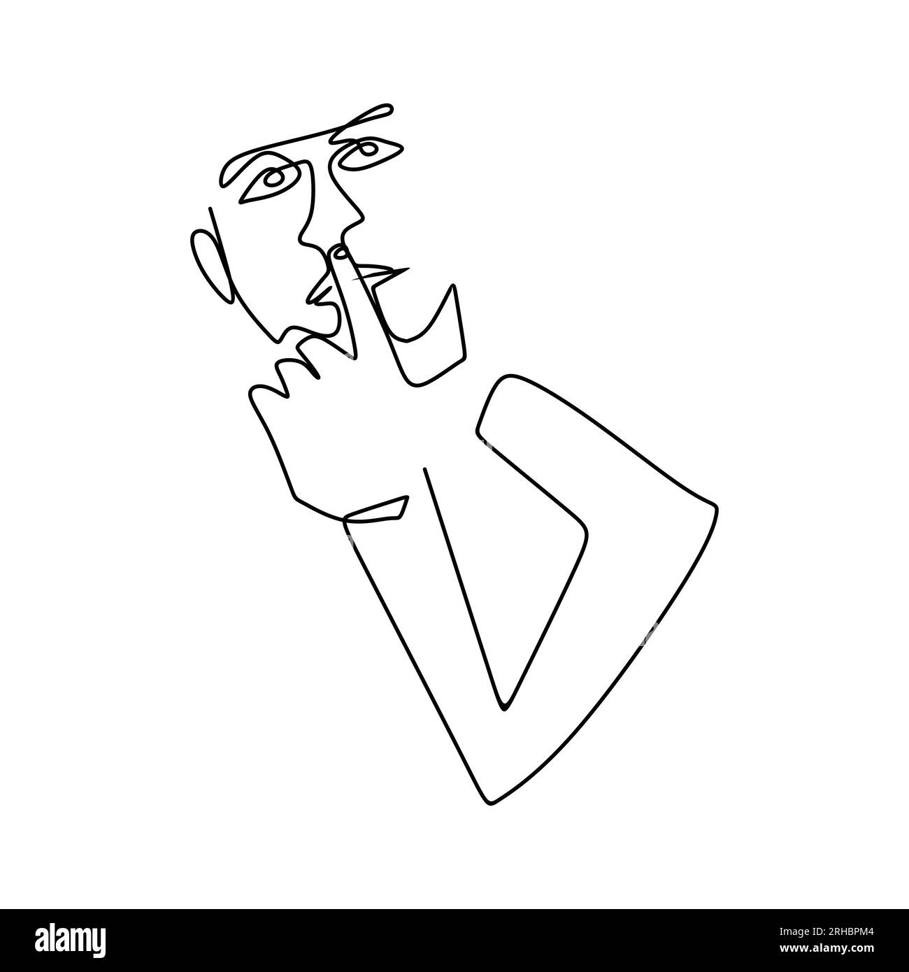 drawing a continuous line of facial expressions Stock Vector Image ...
