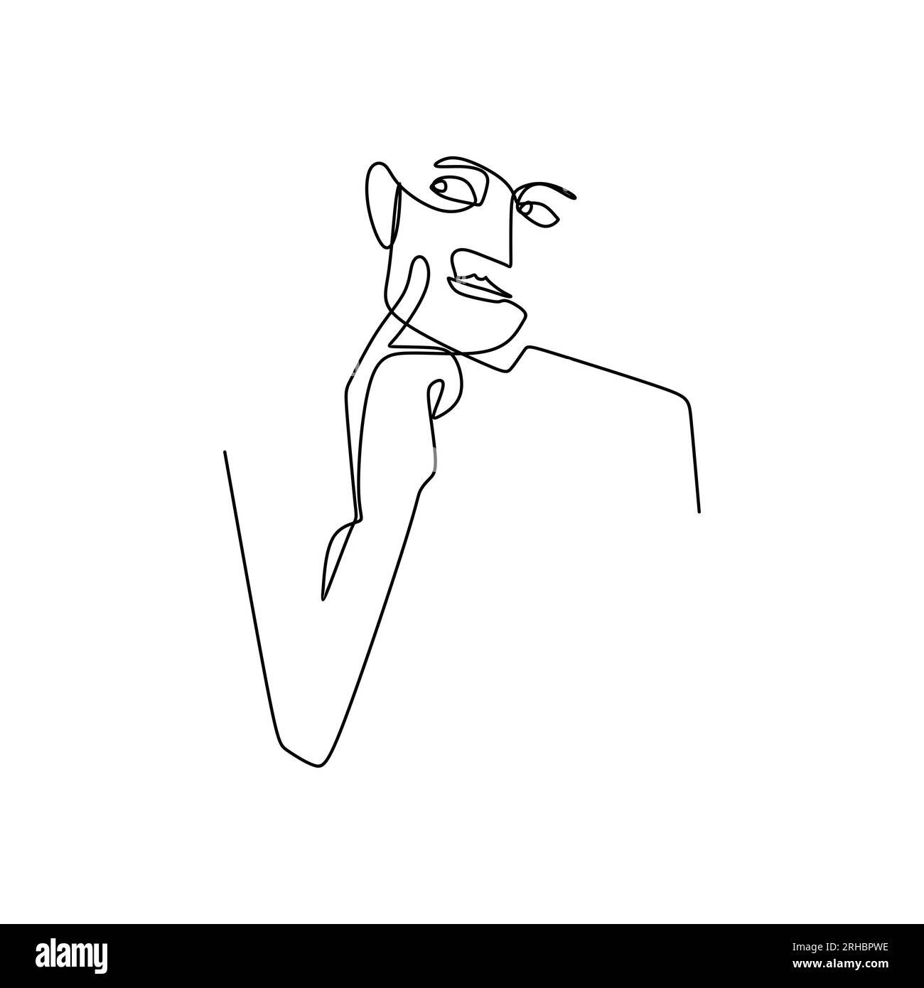 drawing a continuous line of facial expressions Stock Vector Image ...