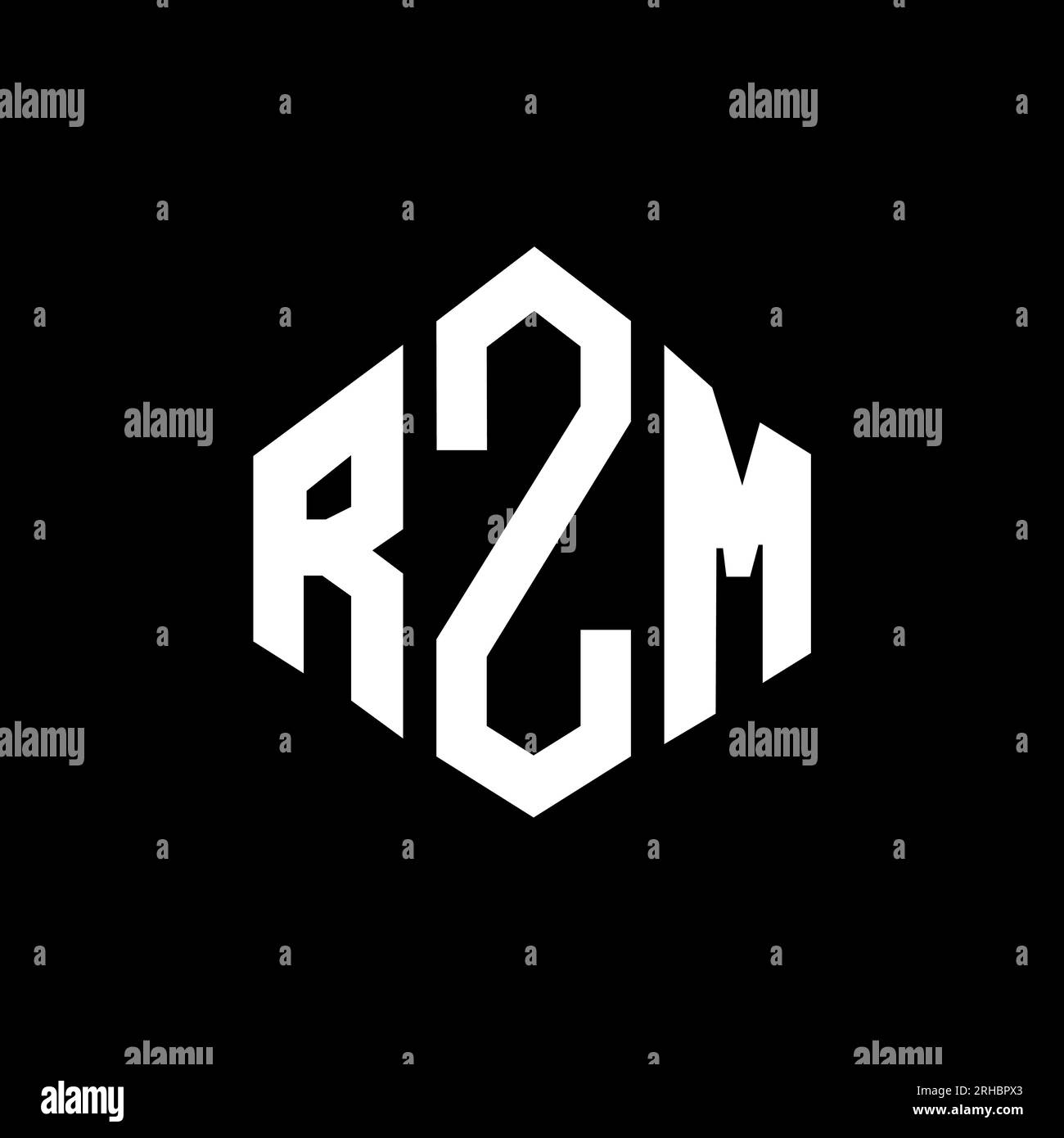 RZM letter logo design with polygon shape. RZM polygon and cube shape ...