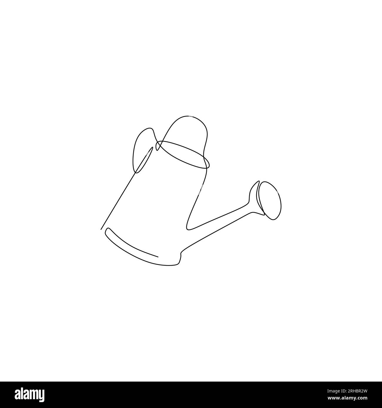 Man watering plant illustration Black and White Stock Photos & Images ...