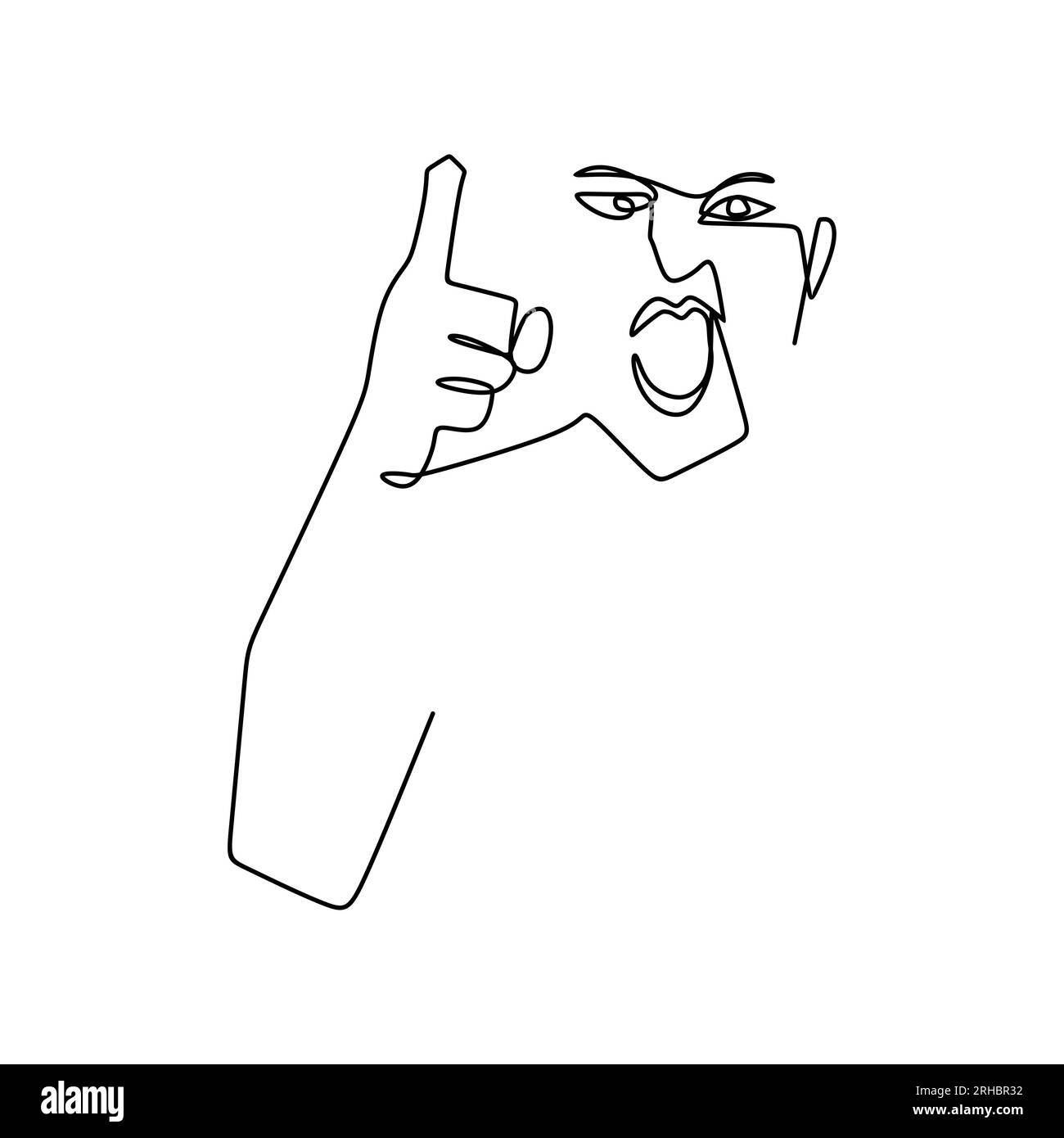 drawing a continuous line of facial expressions Stock Vector Image ...