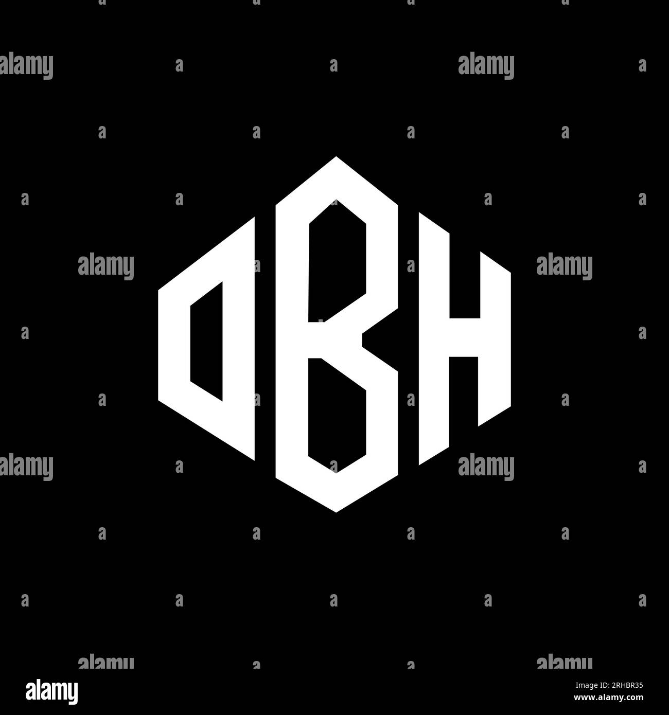 OBH letter logo design with polygon shape. OBH polygon and cube shape ...