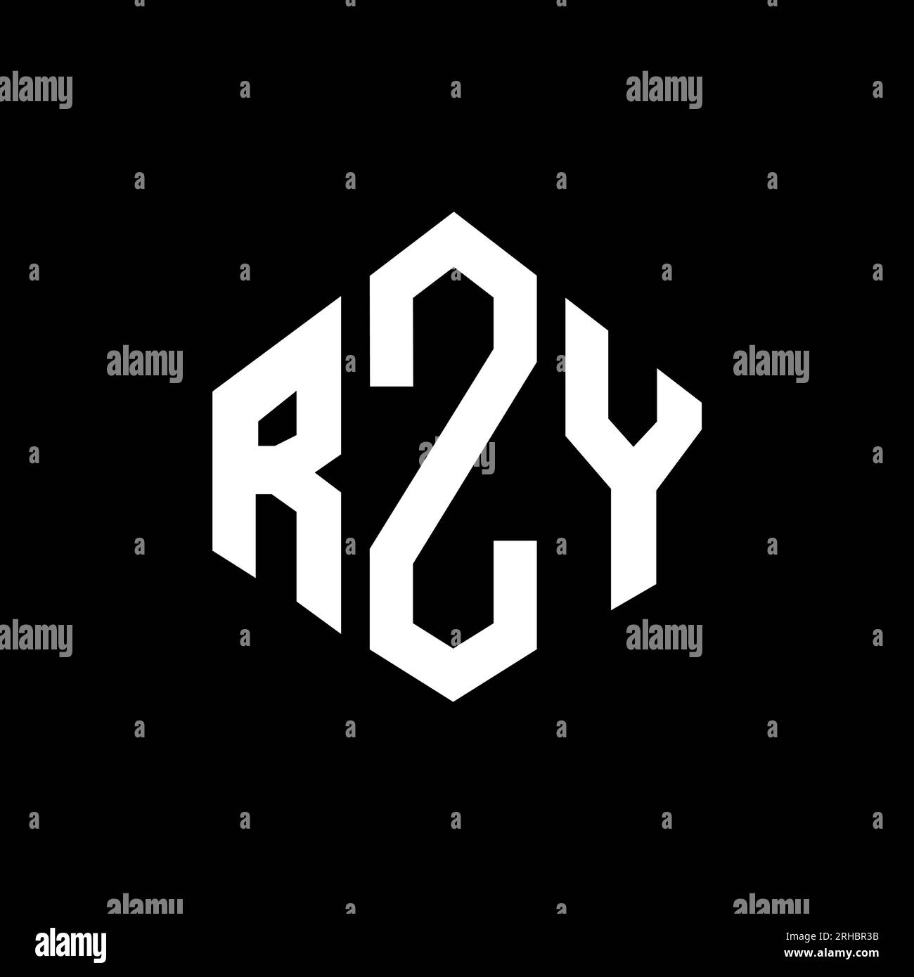 RZY letter logo design with polygon shape. RZY polygon and cube shape ...