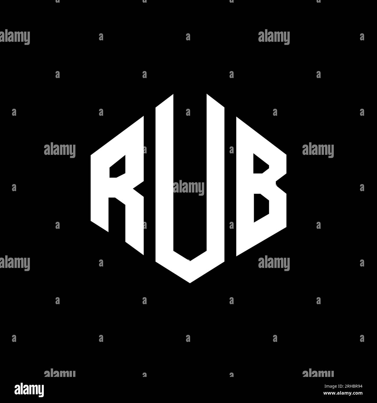 RUB letter logo design with polygon shape. RUB polygon and cube shape ...
