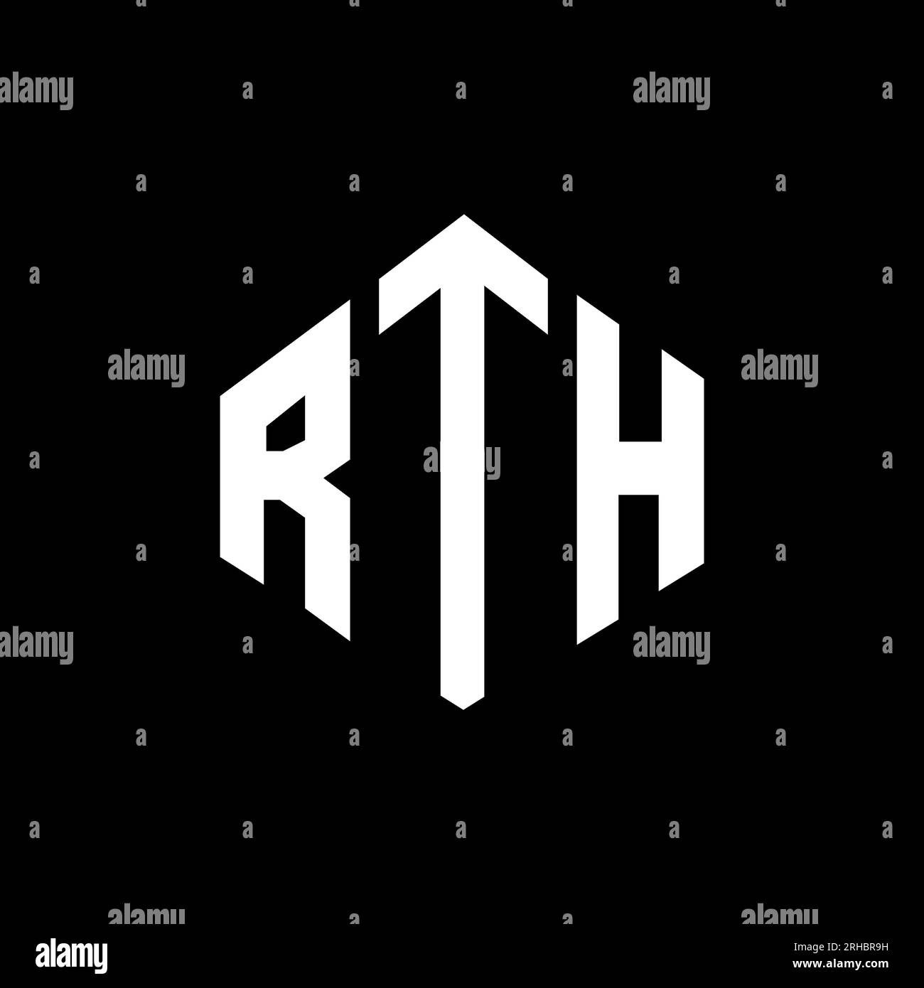 RTH letter logo design with polygon shape. RTH polygon and cube shape ...