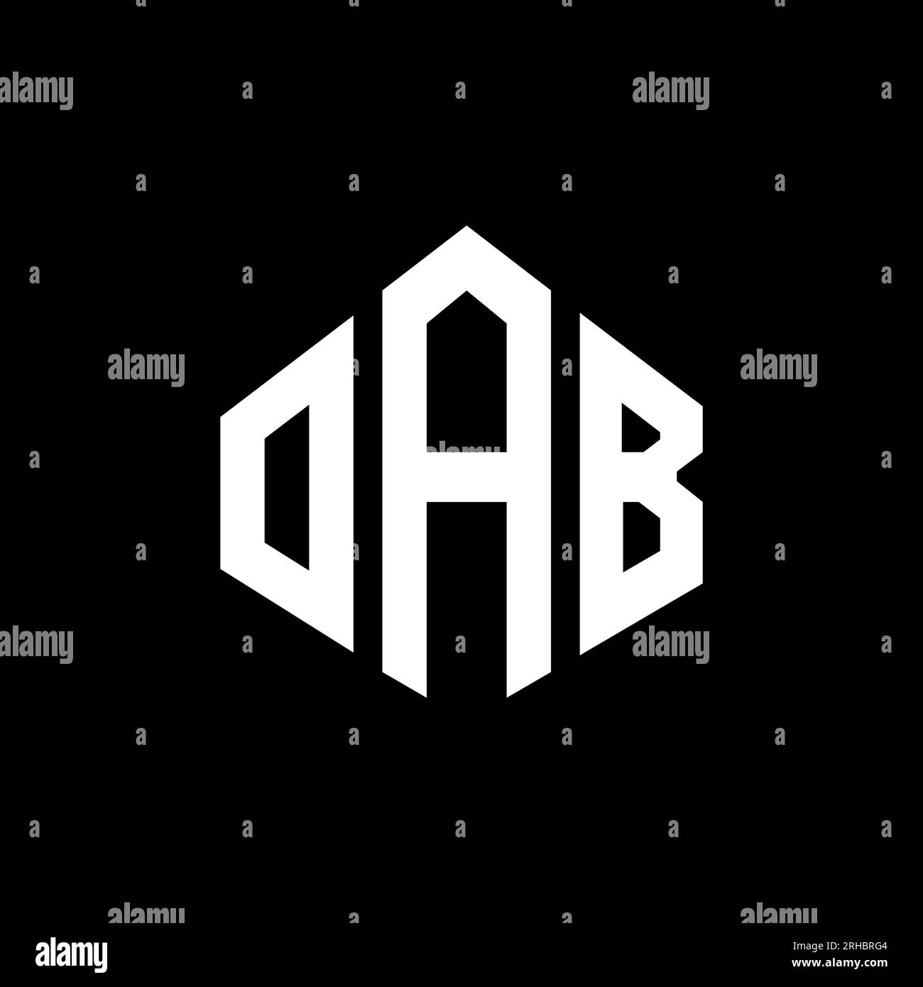 OAB letter logo design with polygon shape. OAB polygon and cube shape ...