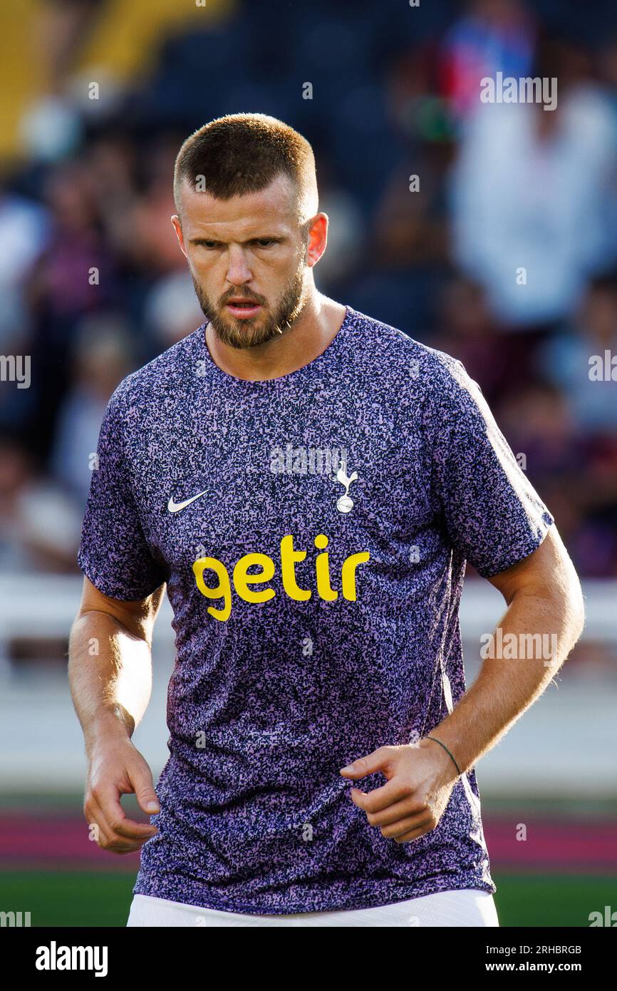 BARCELONA - AUG 8: Eric Dier warms up prior to the Joan Gamper Trophy ...