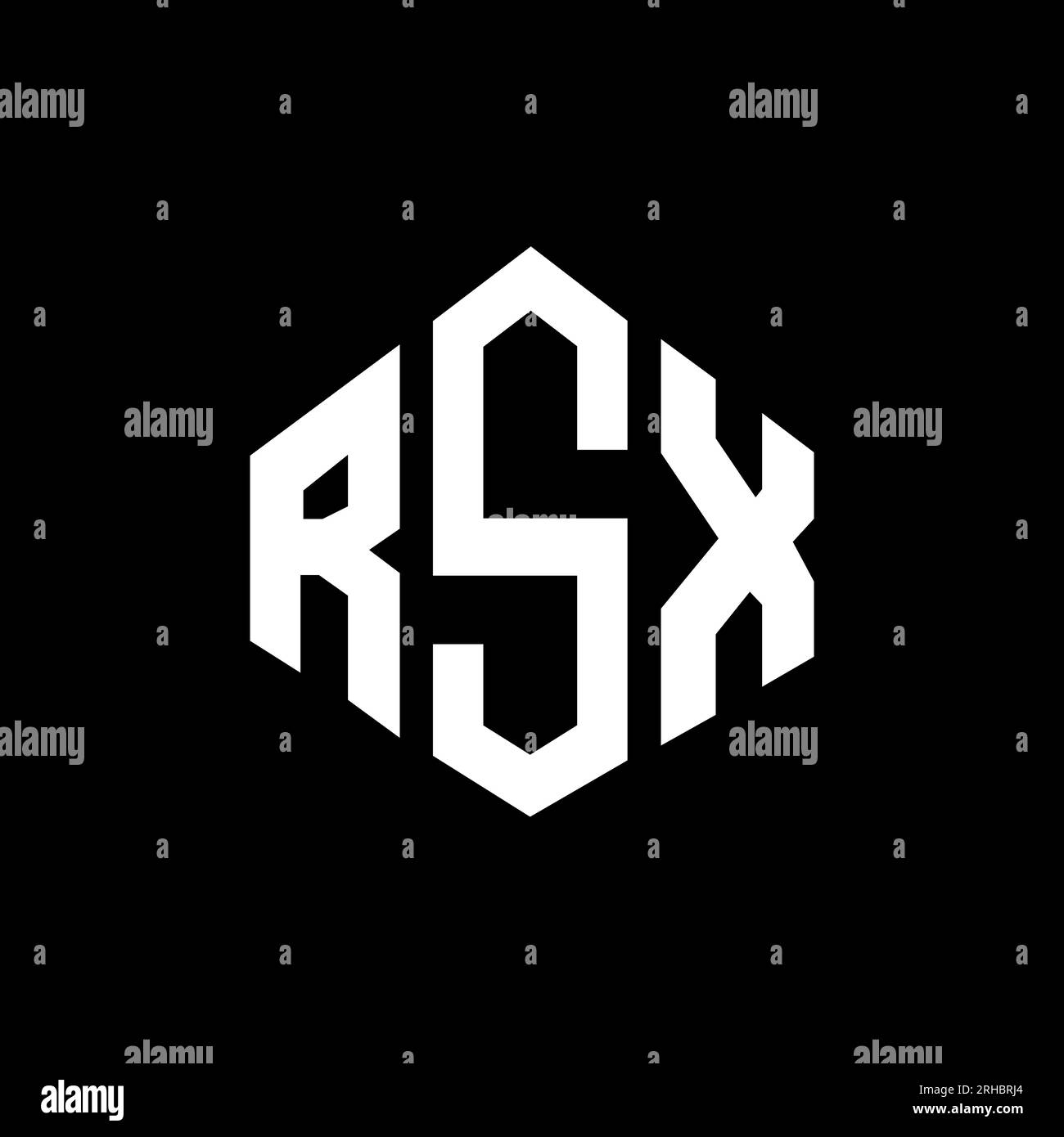 RSX letter logo design with polygon shape. RSX polygon and cube shape ...