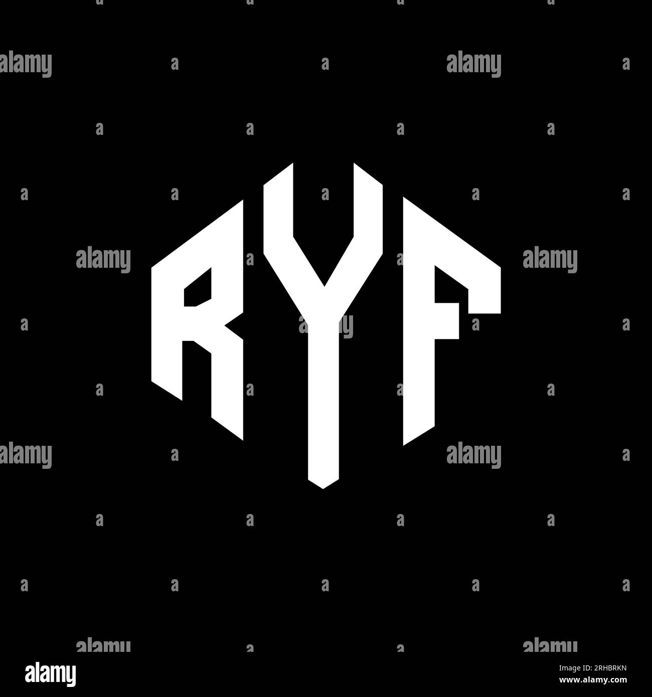 RYF letter logo design with polygon shape. RYF polygon and cube shape ...