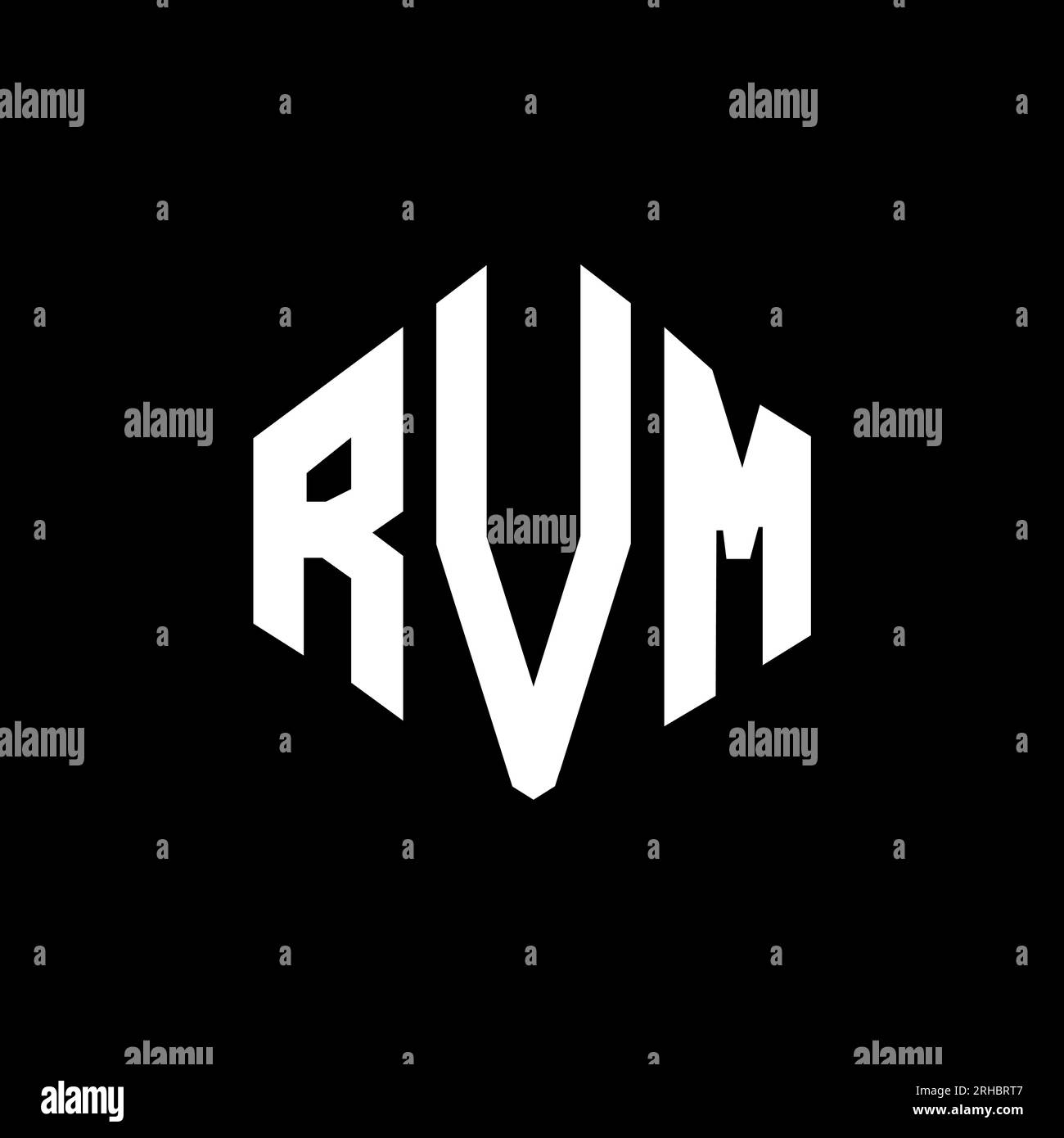 RVM letter logo design with polygon shape. RVM polygon and cube shape ...