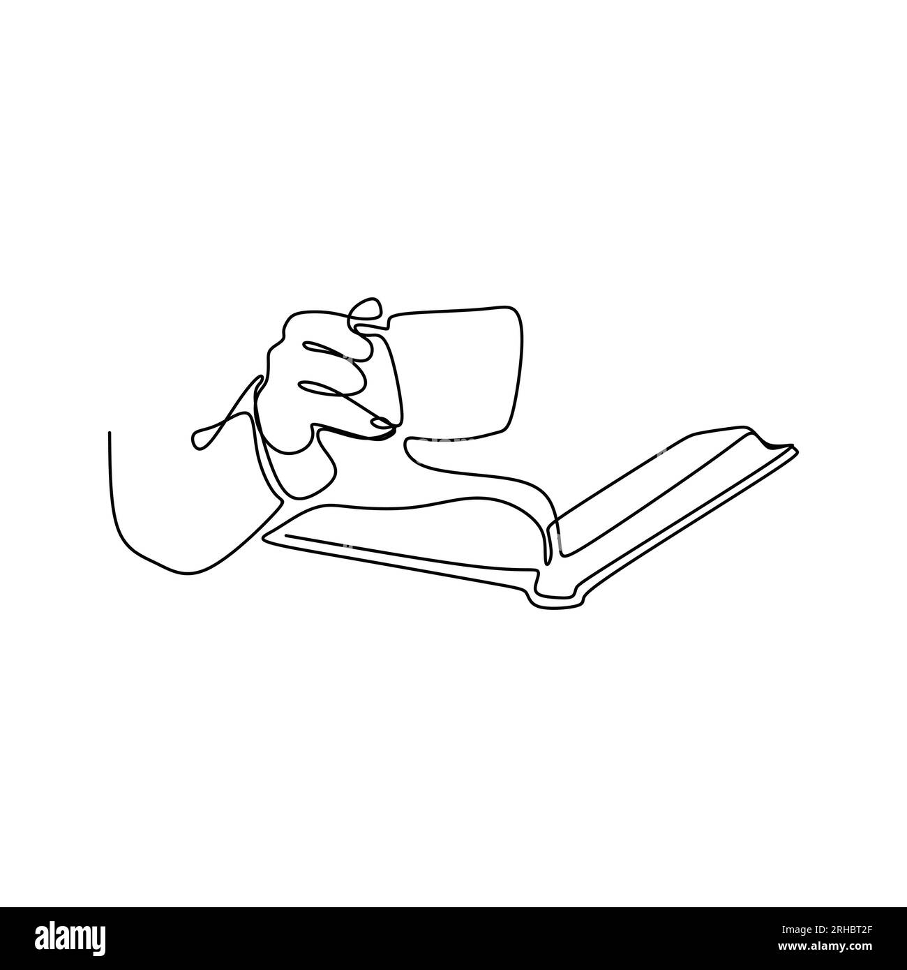 Continuous line drawing reading a book Stock Vector Image & Art - Alamy
