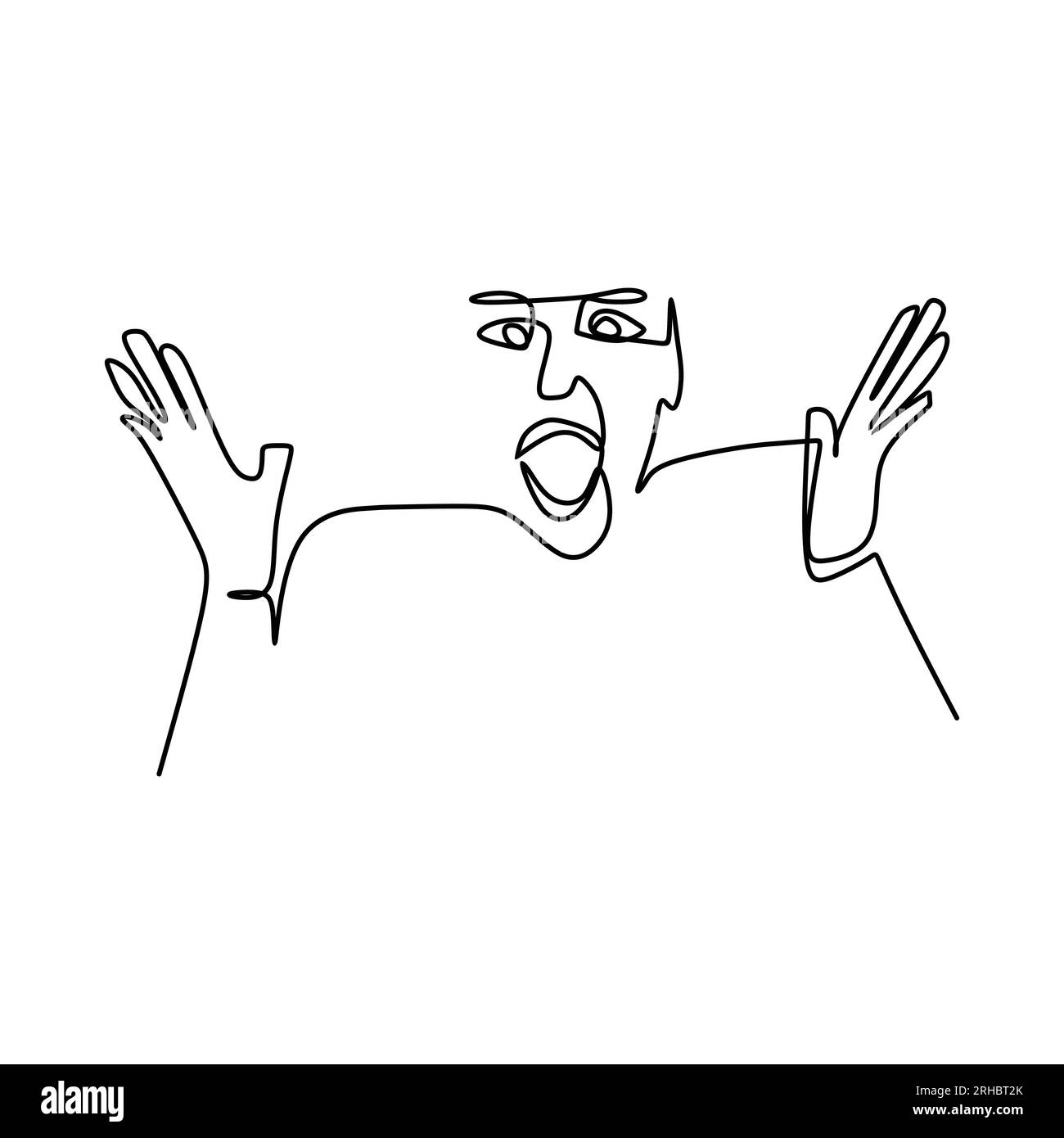 drawing a continuous line of facial expressions Stock Vector Image ...