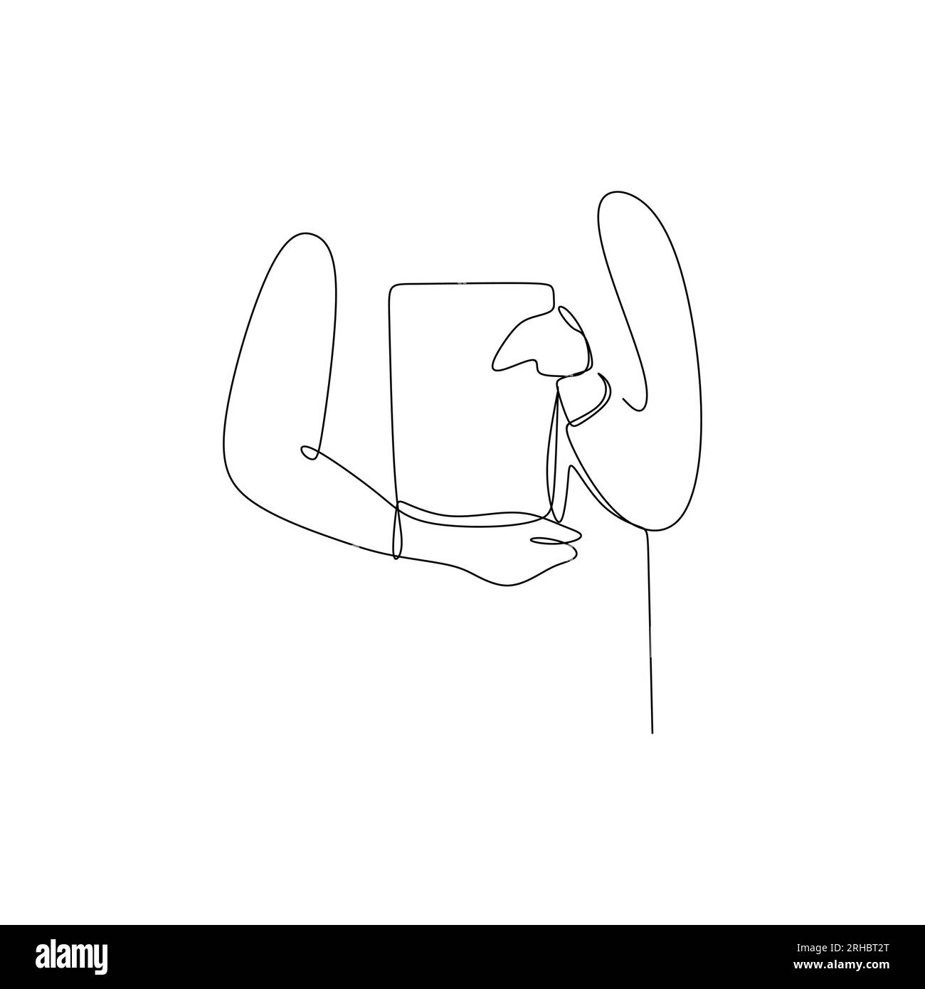 Holding A Book One Continuous Line Drawing Stock Vector Image And Art Alamy