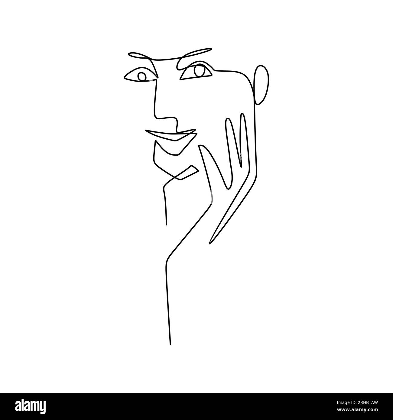 drawing a continuous line of facial expressions Stock Vector Image ...