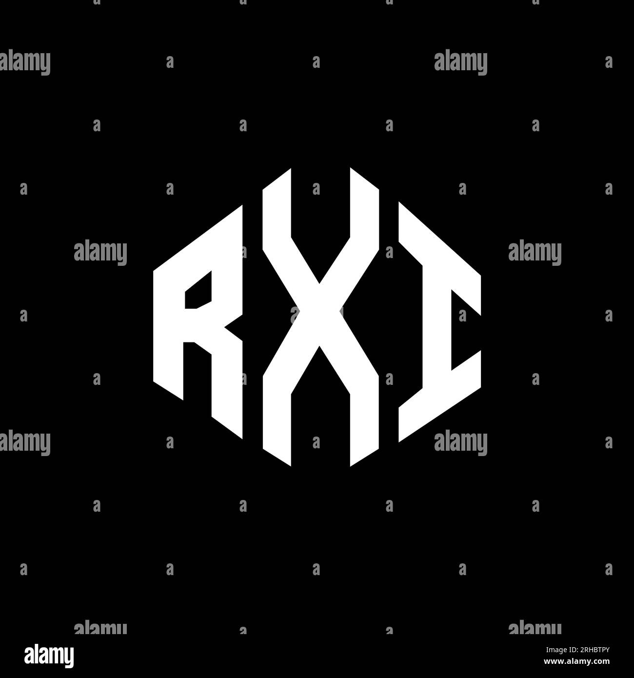 RXI letter logo design with polygon shape. RXI polygon and cube shape ...