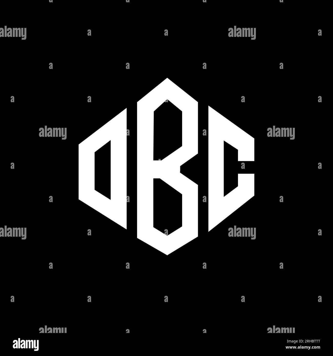 OBC letter logo design with polygon shape. OBC polygon and cube shape ...