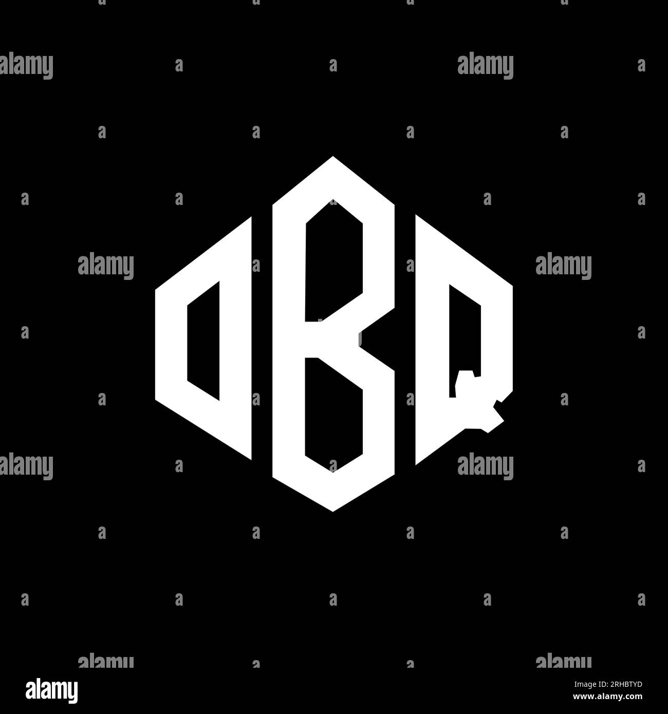 OBQ letter logo design with polygon shape. OBQ polygon and cube shape ...