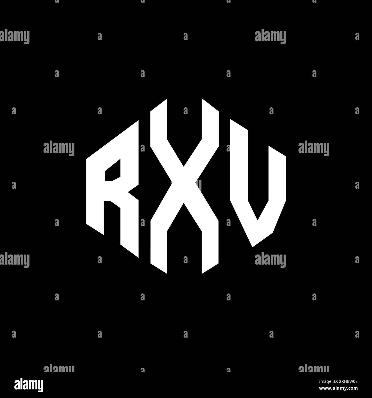 RXV letter logo design with polygon shape. RXV polygon and cube shape ...