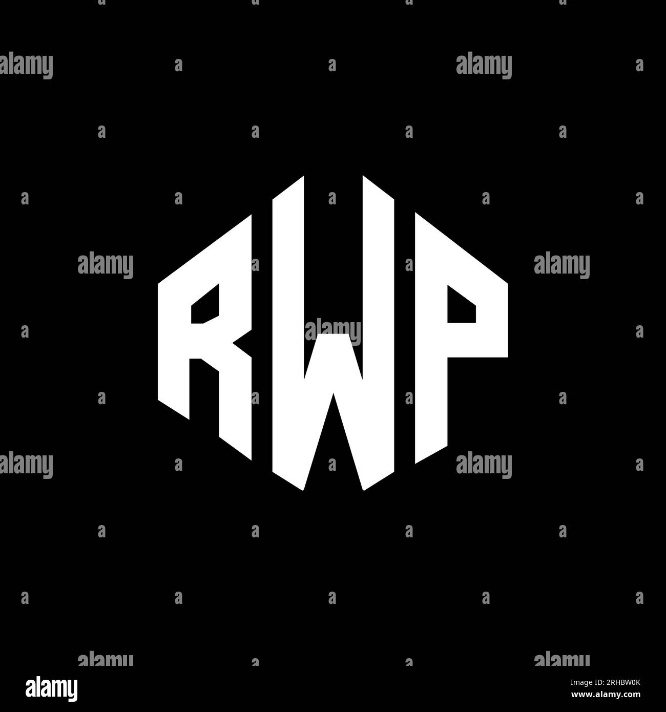 RWP letter logo design with polygon shape. RWP polygon and cube shape ...