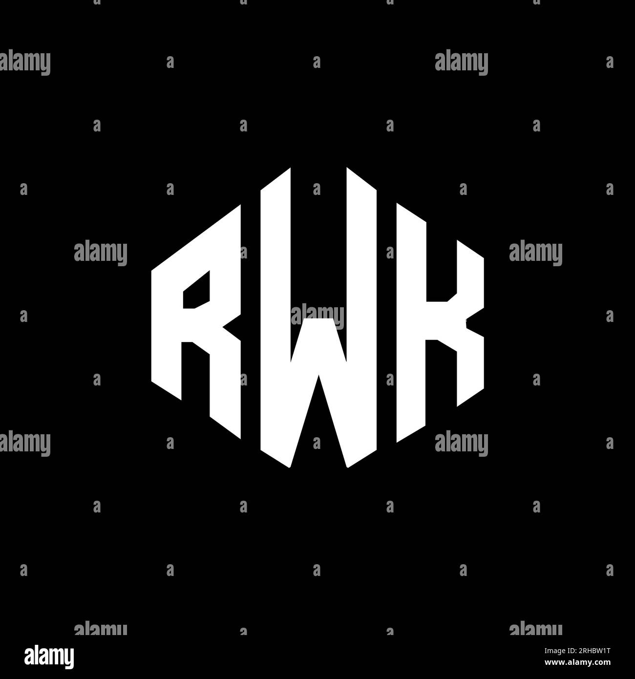 RWK letter logo design with polygon shape. RWK polygon and cube shape ...