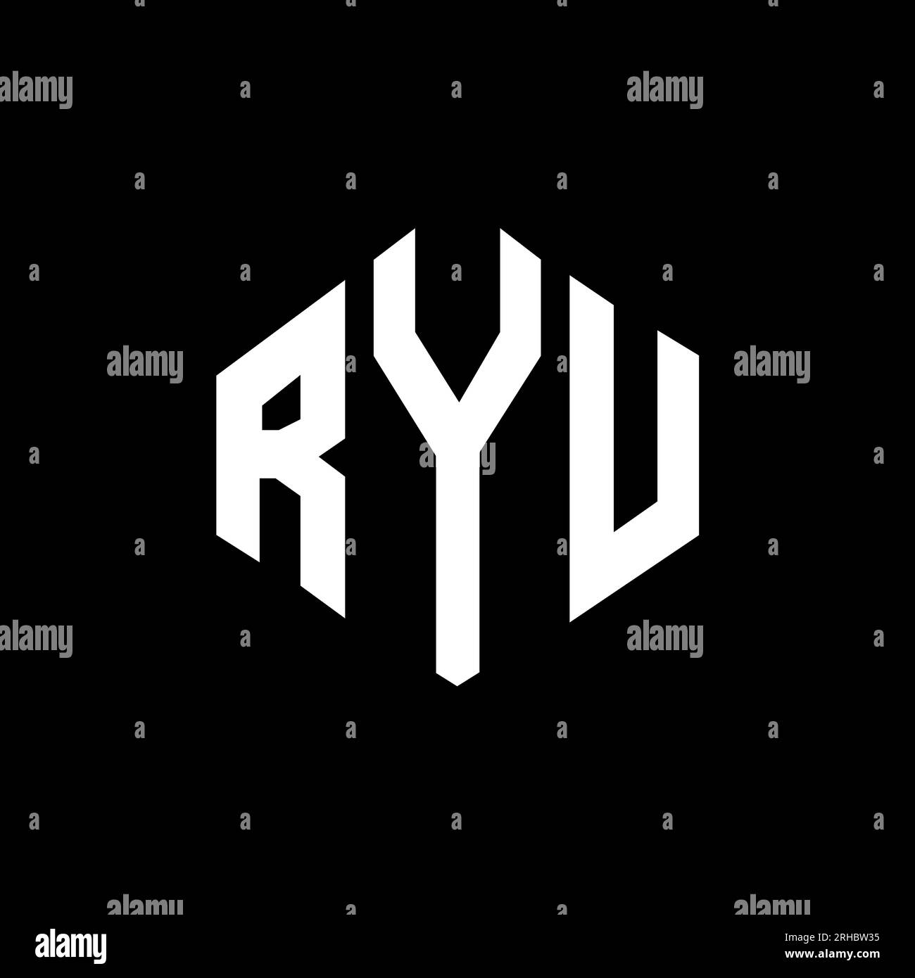 RYU letter logo design with polygon shape. RYU polygon and cube shape ...