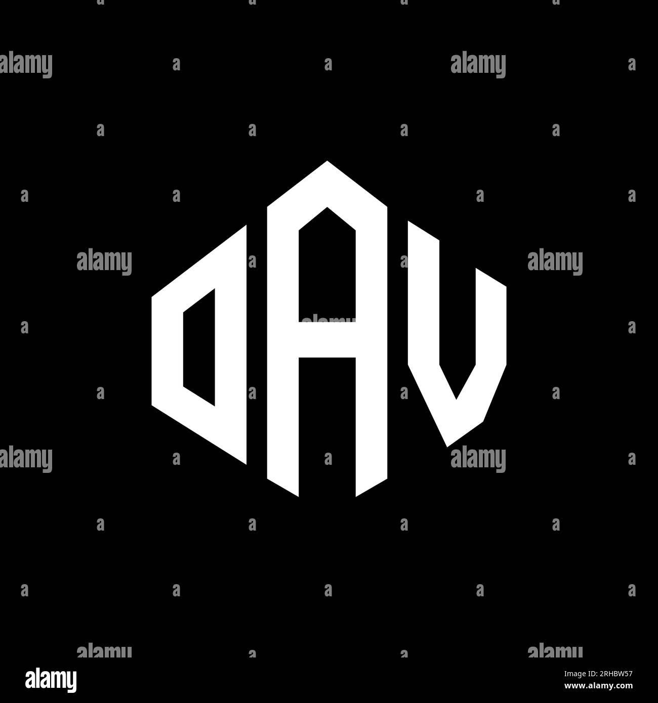 OAV letter logo design with polygon shape. OAV polygon and cube shape ...