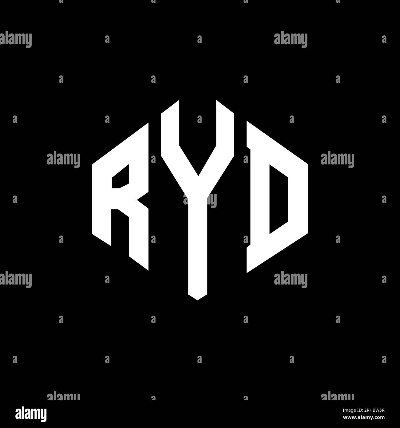 RYD letter logo design with polygon shape. RYD polygon and cube shape ...