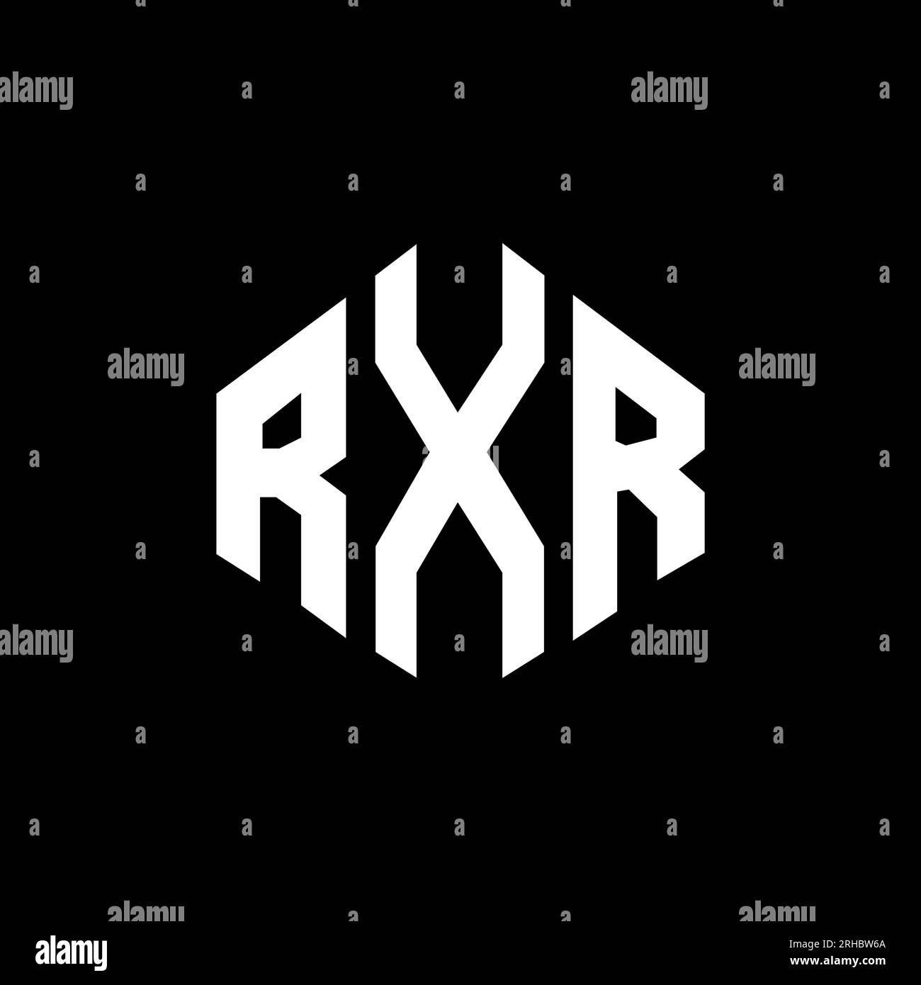 RXR letter logo design with polygon shape. RXR polygon and cube shape ...