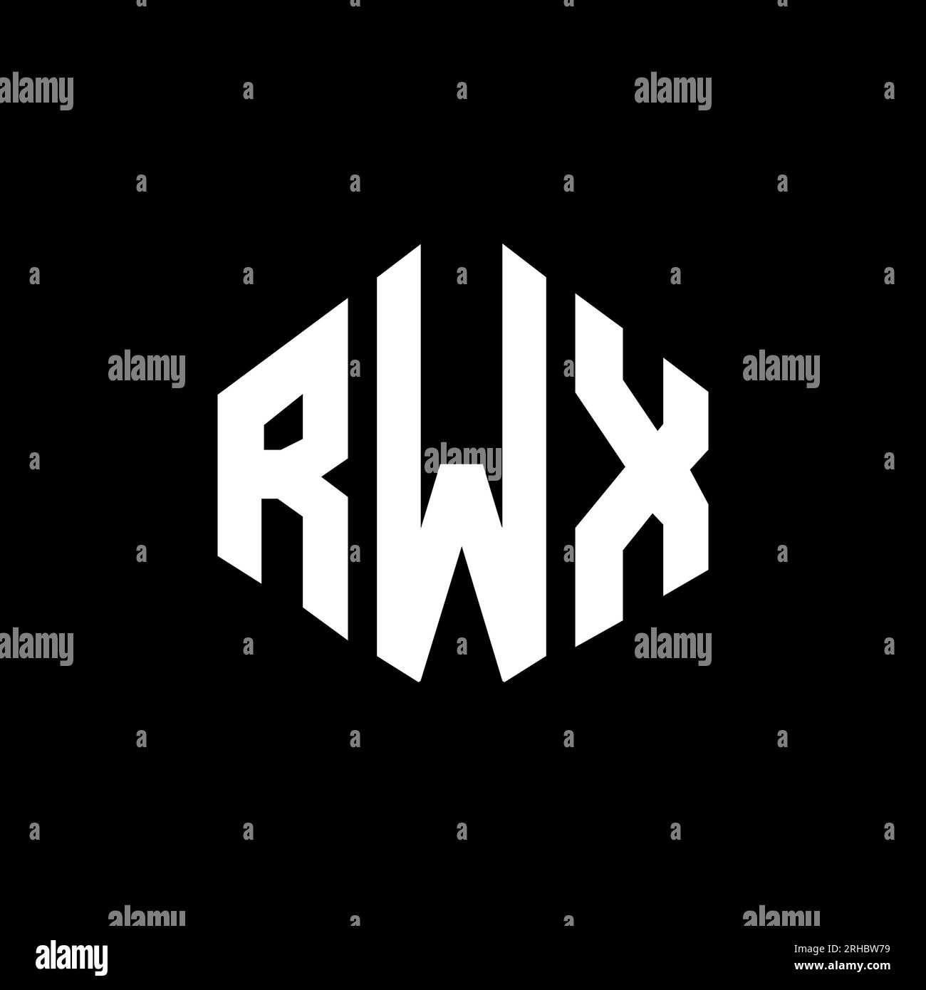 RWX letter logo design with polygon shape. RWX polygon and cube shape ...
