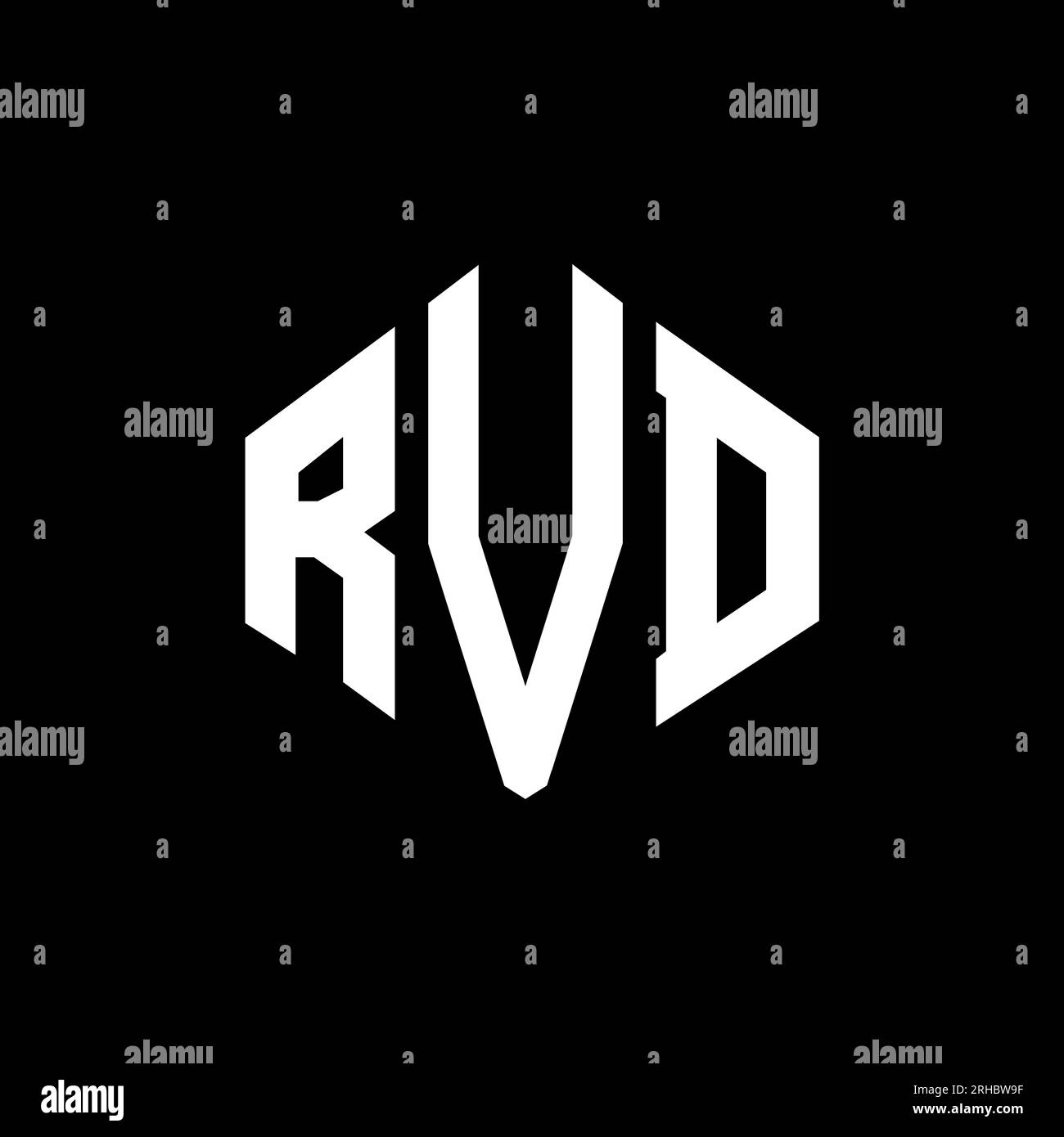 RVD letter logo design with polygon shape. RVD polygon and cube shape ...