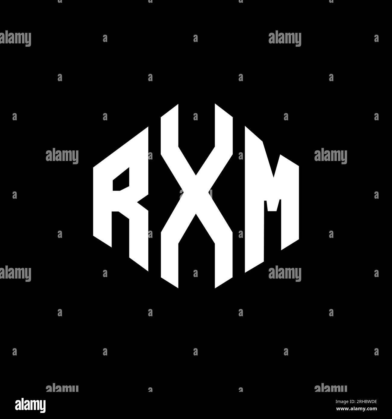RXM letter logo design with polygon shape. RXM polygon and cube shape ...