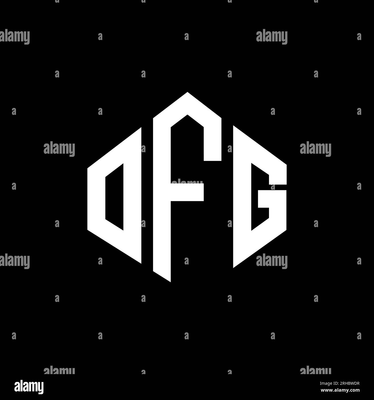 OFG letter logo design with polygon shape. OFG polygon and cube shape ...