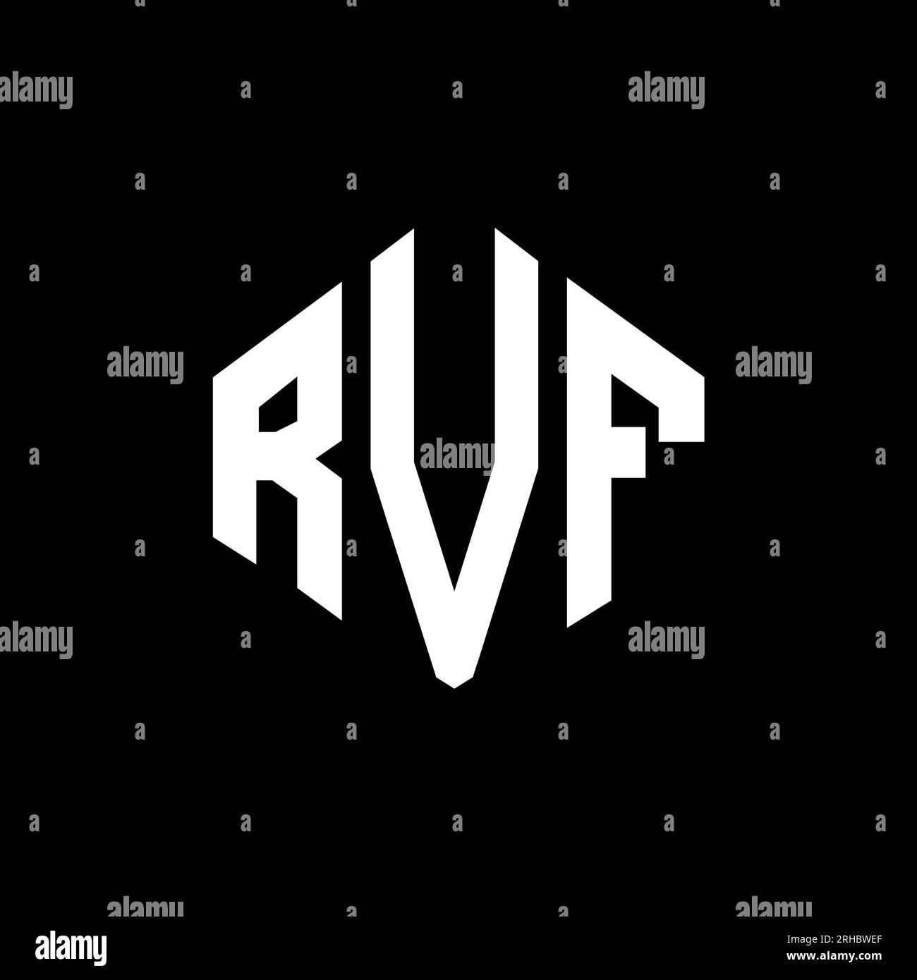 RVF letter logo design with polygon shape. RVF polygon and cube shape ...