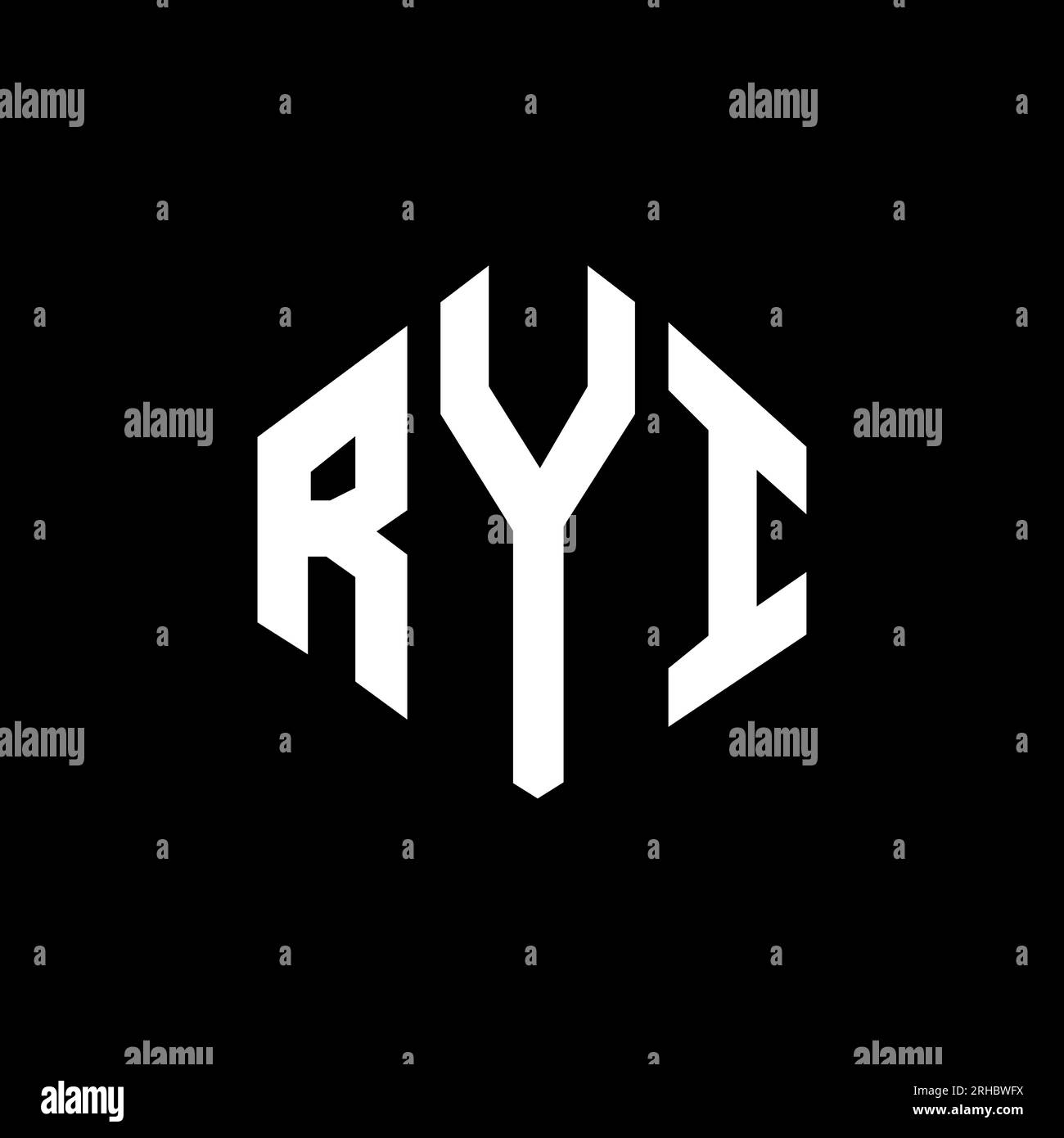 RYI letter logo design with polygon shape. RYI polygon and cube shape ...