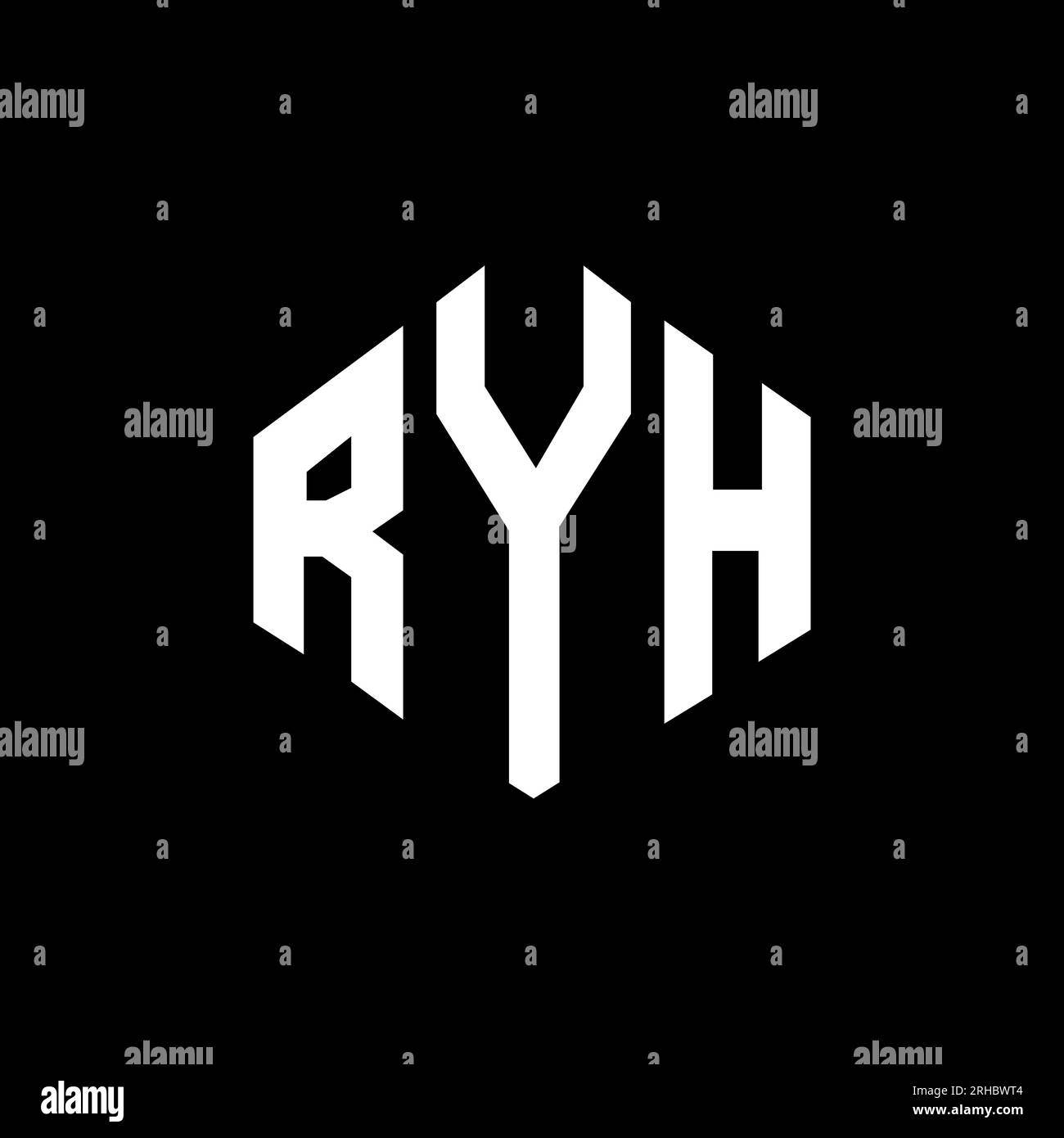 RYH letter logo design with polygon shape. RYH polygon and cube shape ...