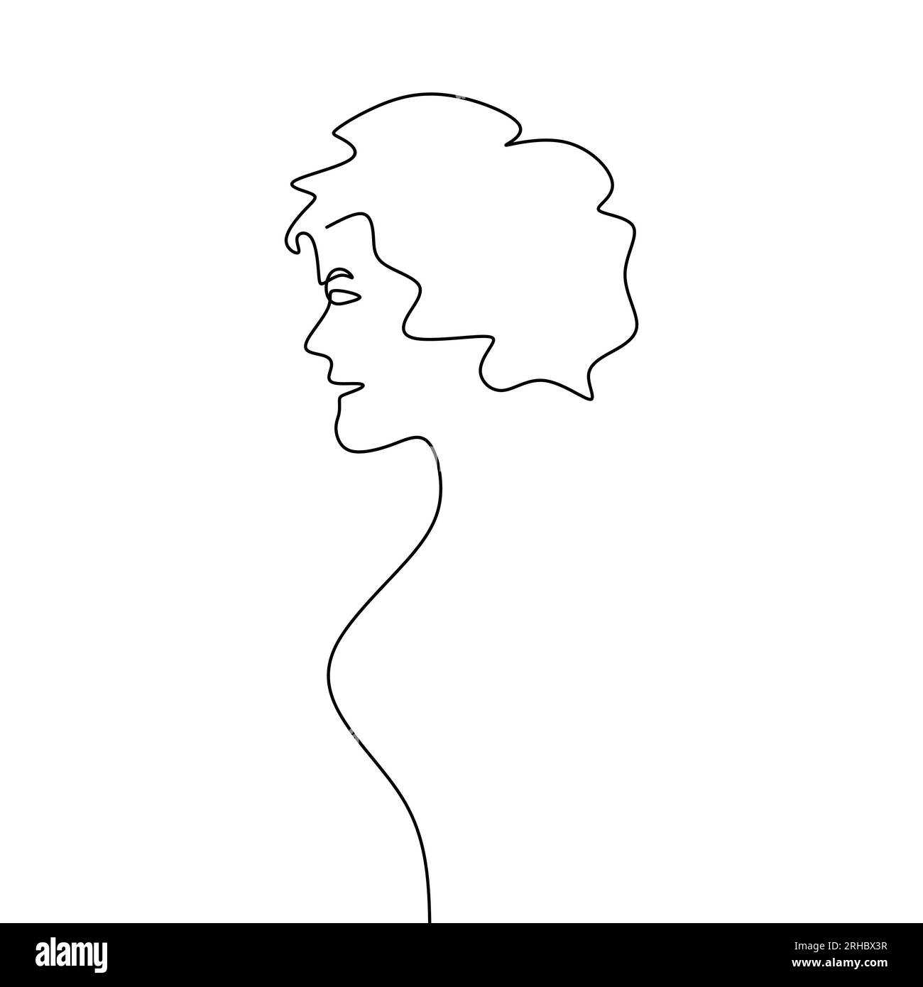 one line drawings hold hair female face abstract Stock Vector Image ...
