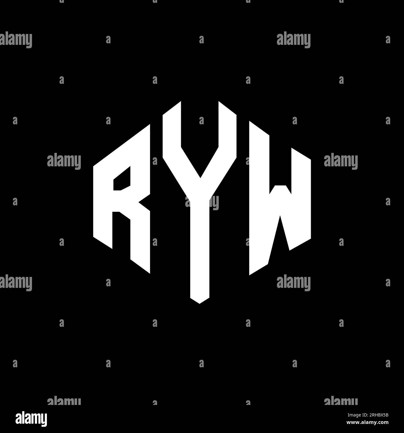 RYW letter logo design with polygon shape. RYW polygon and cube shape ...