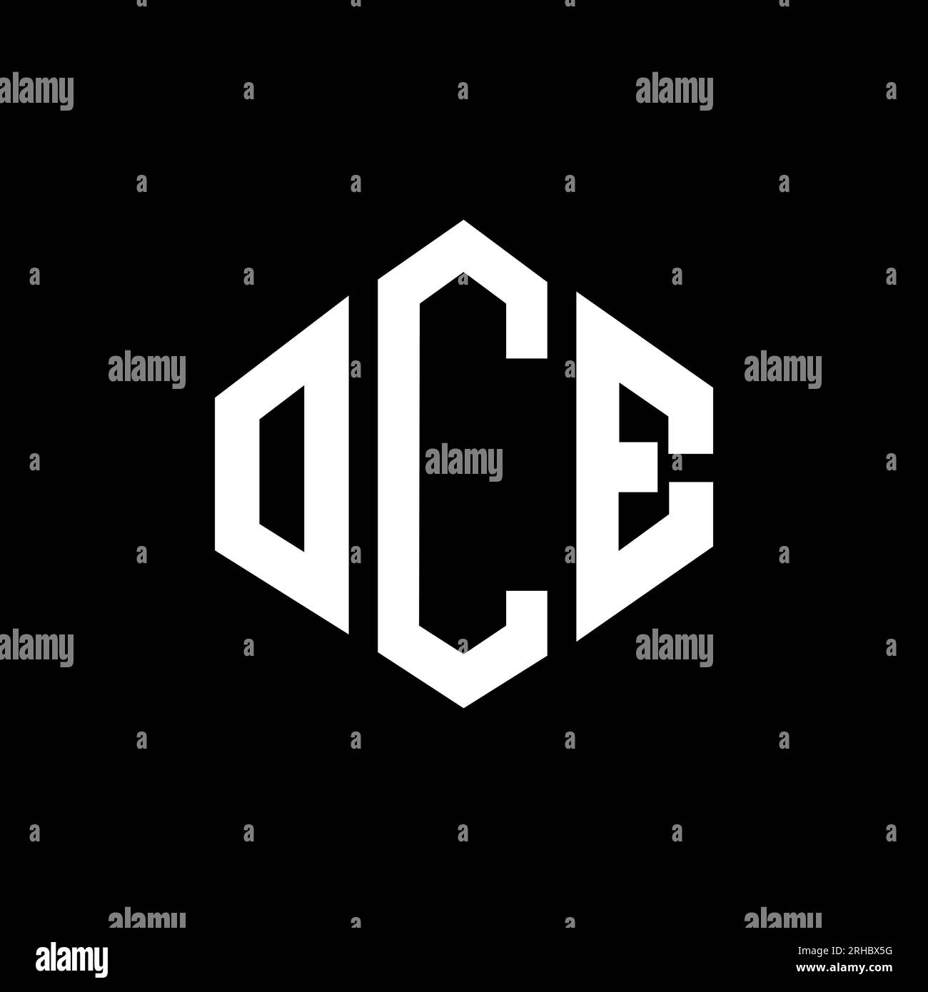 OCE letter logo design with polygon shape. OCE polygon and cube shape ...