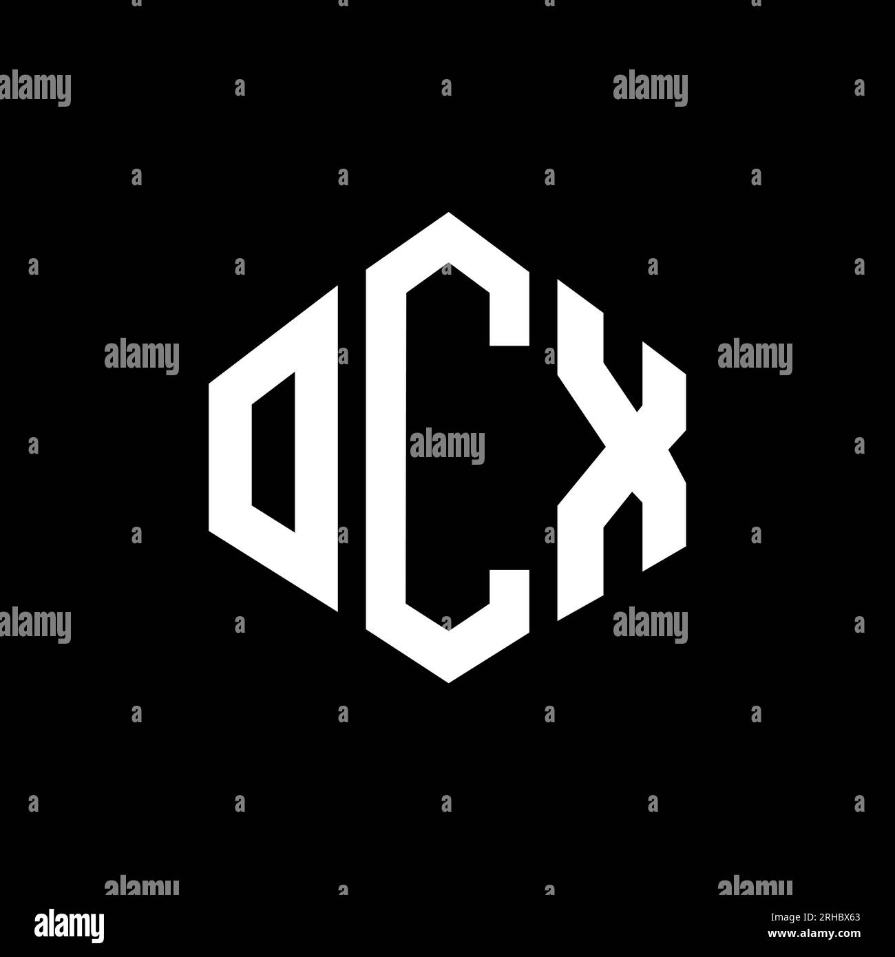 OCX letter logo design with polygon shape. OCX polygon and cube shape ...