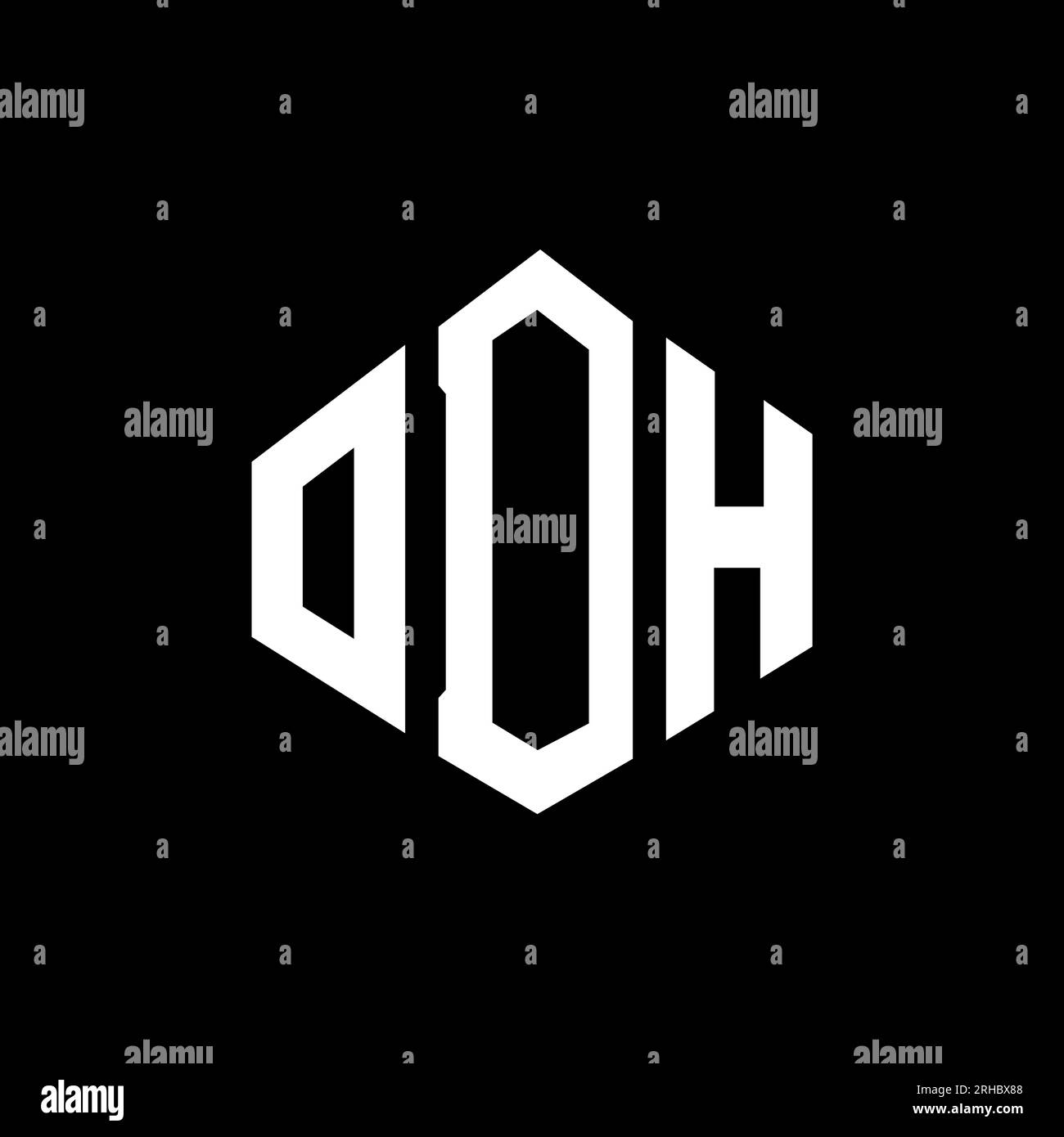 ODH letter logo design with polygon shape. ODH polygon and cube shape ...