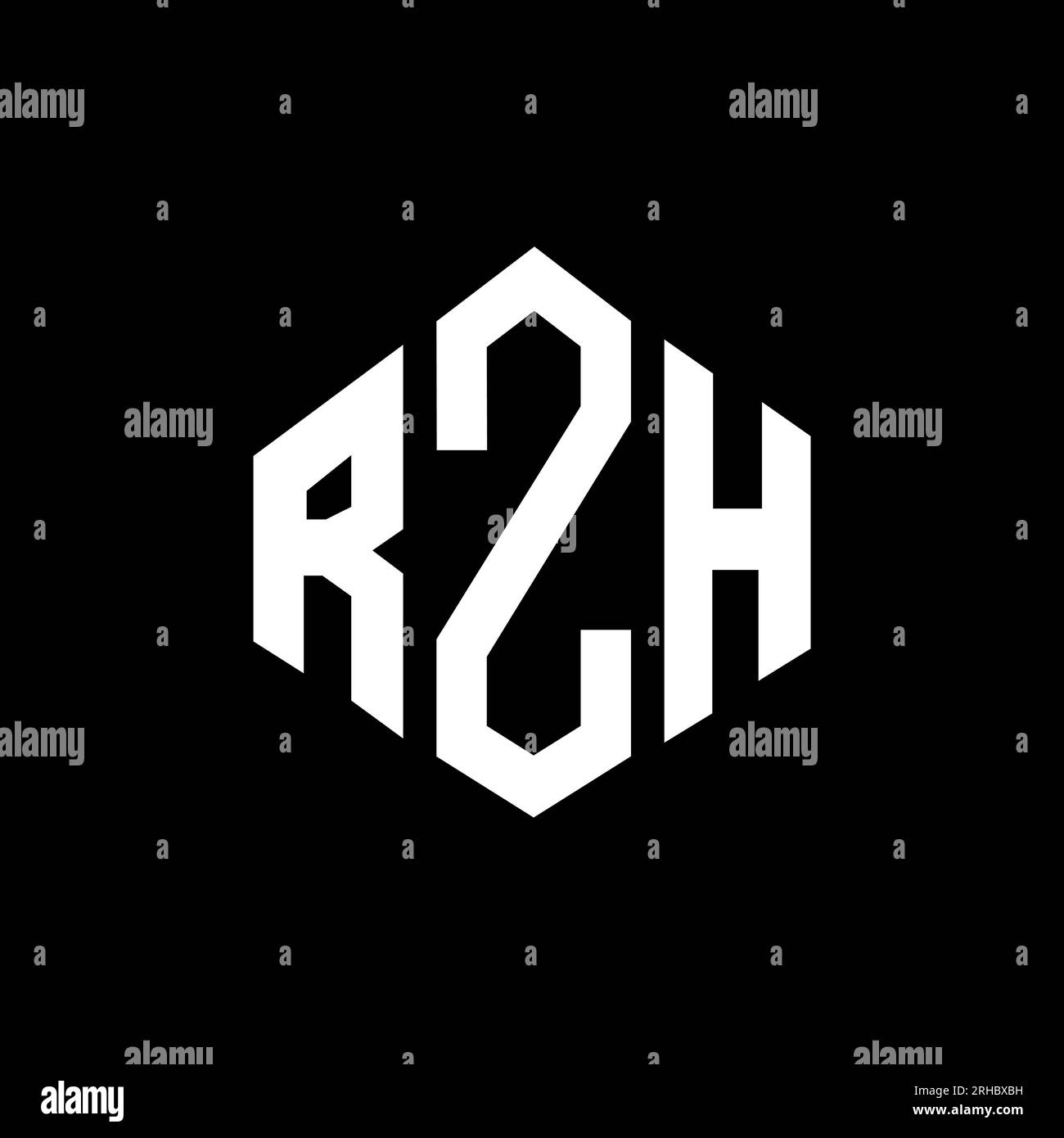 RZH letter logo design with polygon shape. RZH polygon and cube shape ...